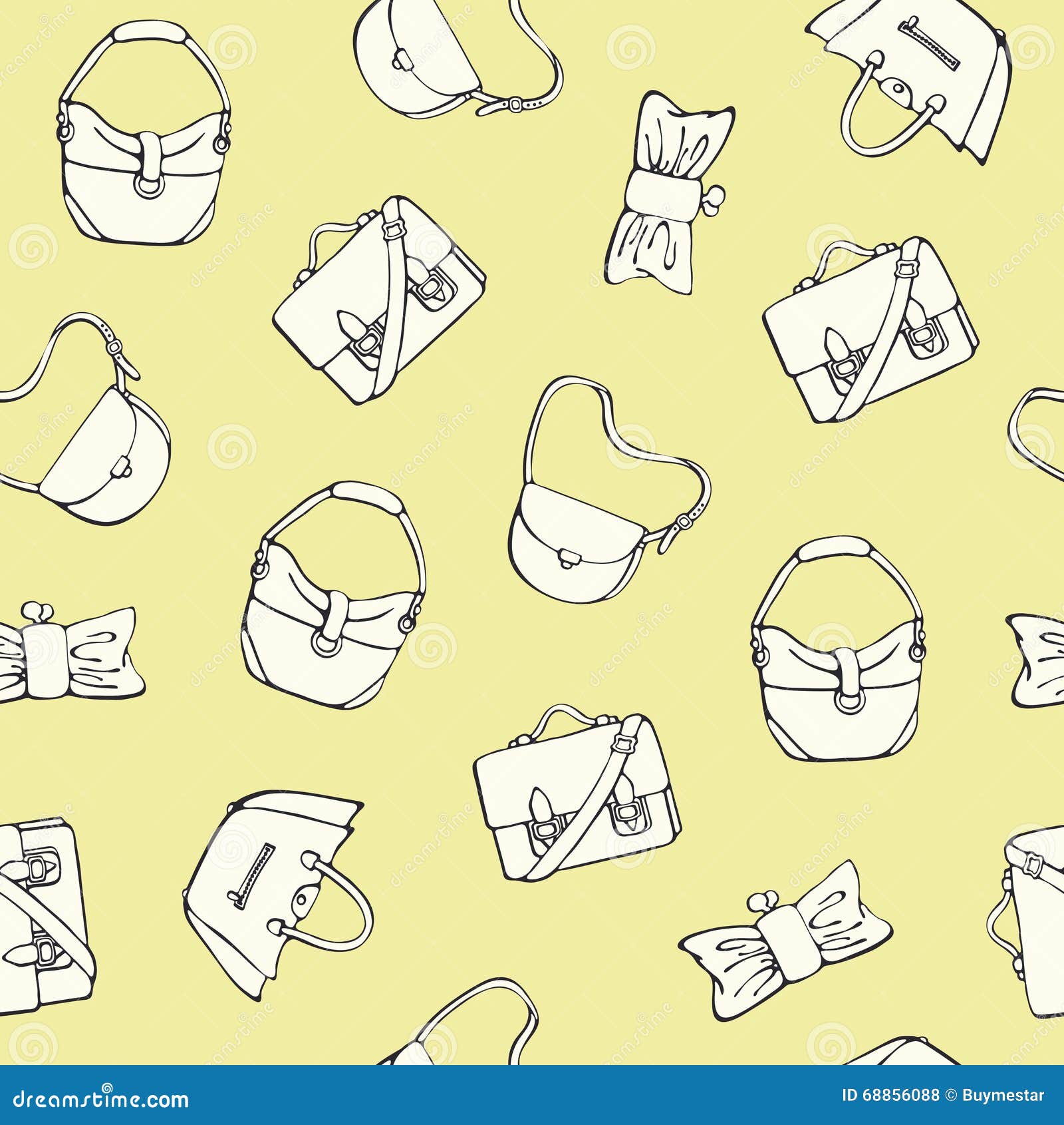 Women S Handbags Purses Seamless Background Pattern - Flat Style Vector ...