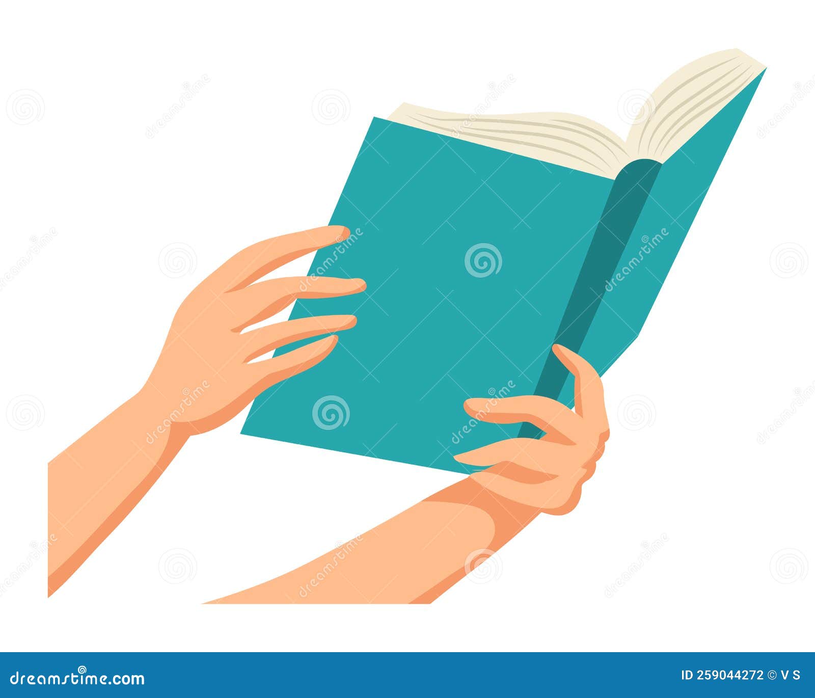 Women S Hands with a Book. Reading Hobby Concept. Illustration Vector ...