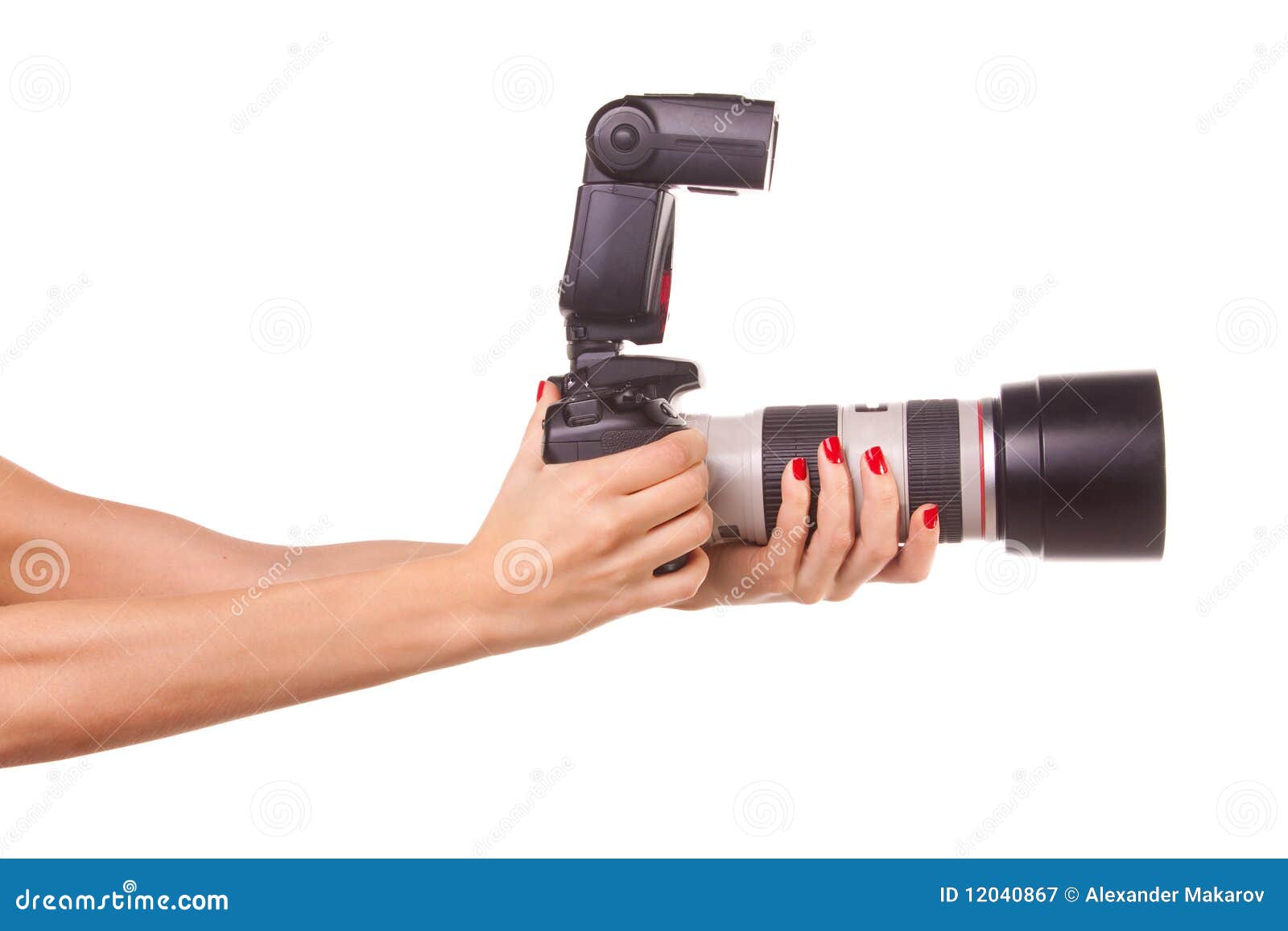 Women S Hands Holding the Camera. Stock Image - Image of modern ...