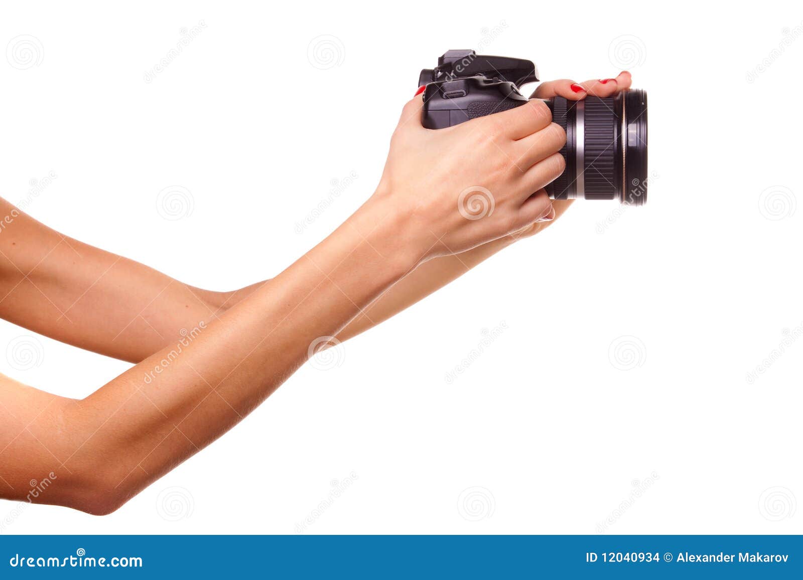Women S Hands Holding the Camera. Stock Photo - Image of hold, modern ...