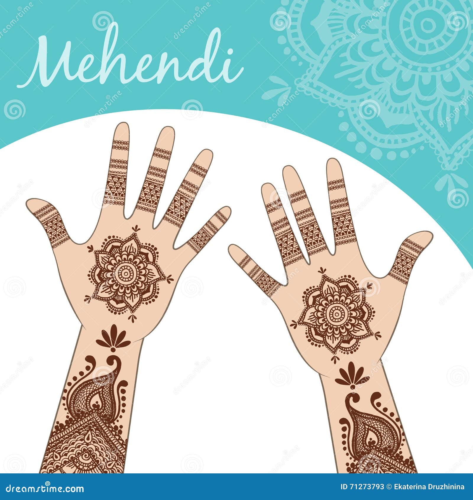 Women S Hands, Palms Up. Mehendi. Stock Vector - Illustration of female ...