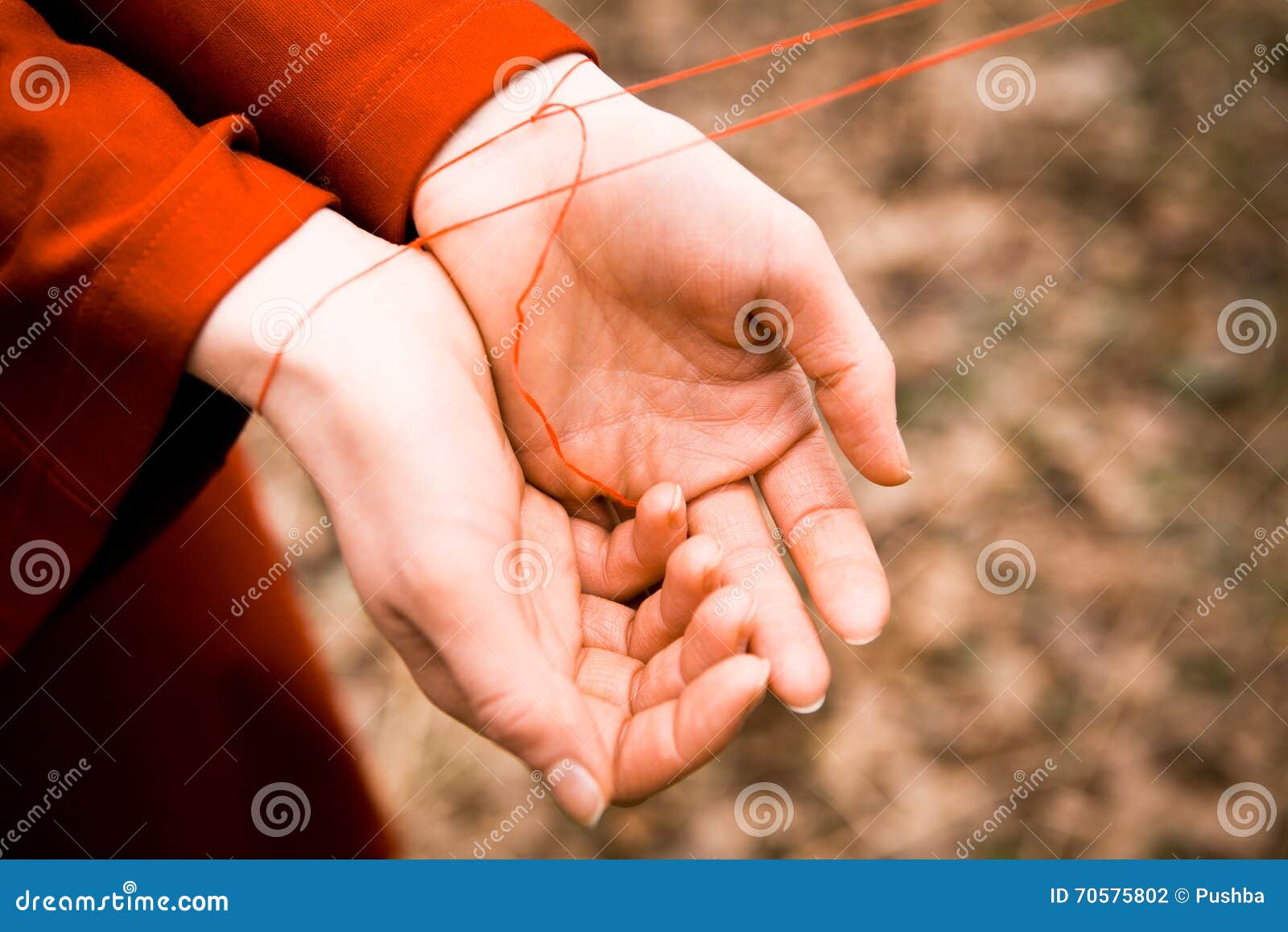 Women S Hands Tied with Thread Stock Photo - Image of finger, blood ...
