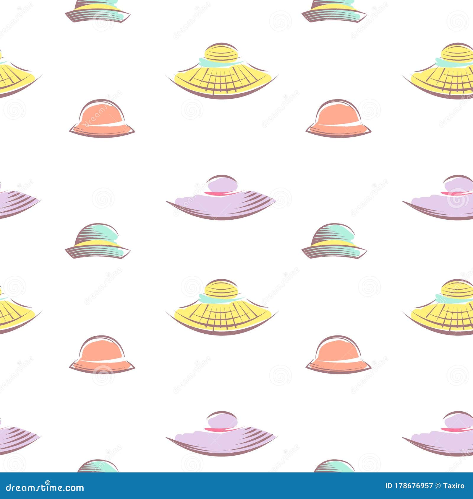 Women`s Hats. Seamless Pattern Vector Stock Vector - Illustration of ...