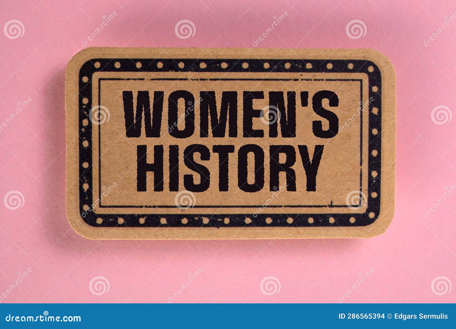 Women S History. Cardboard Sticker with Text on a Pink Background Stock ...