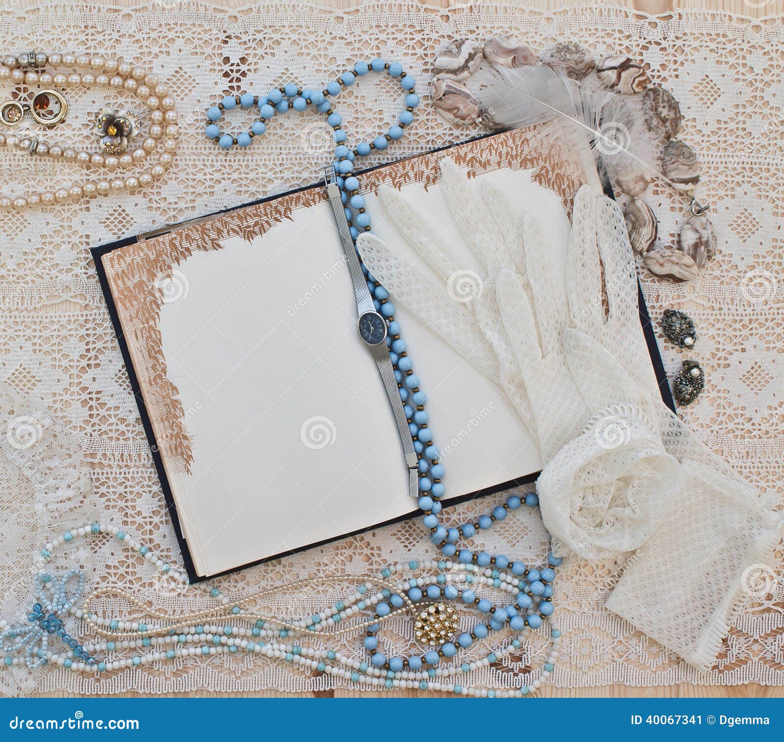 Women S Jewelry and Notebook Stock Image - Image of decorative, open ...