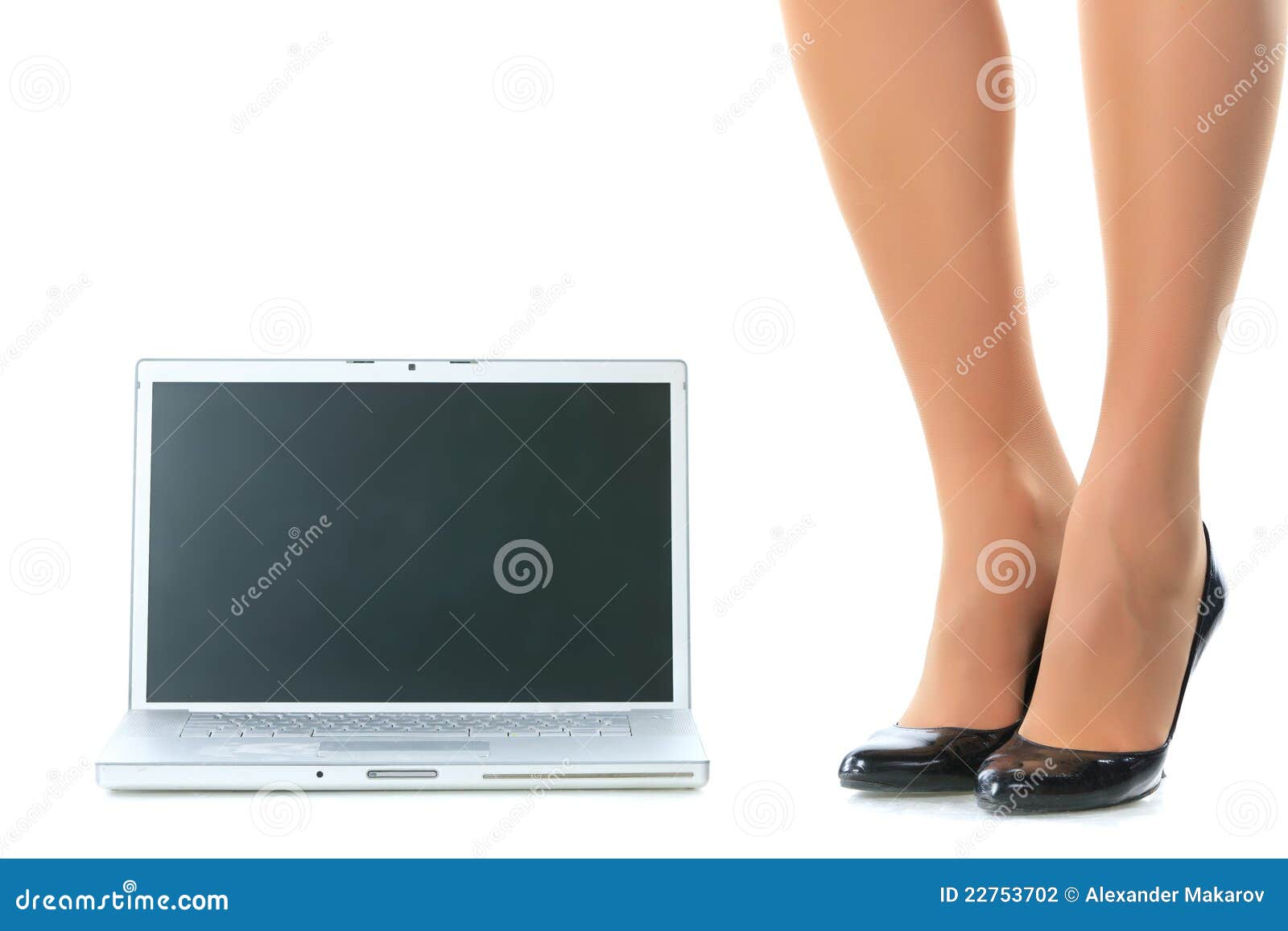 Women S Legs and the Laptop. Stock Photo - Image of leadership, graphic ...