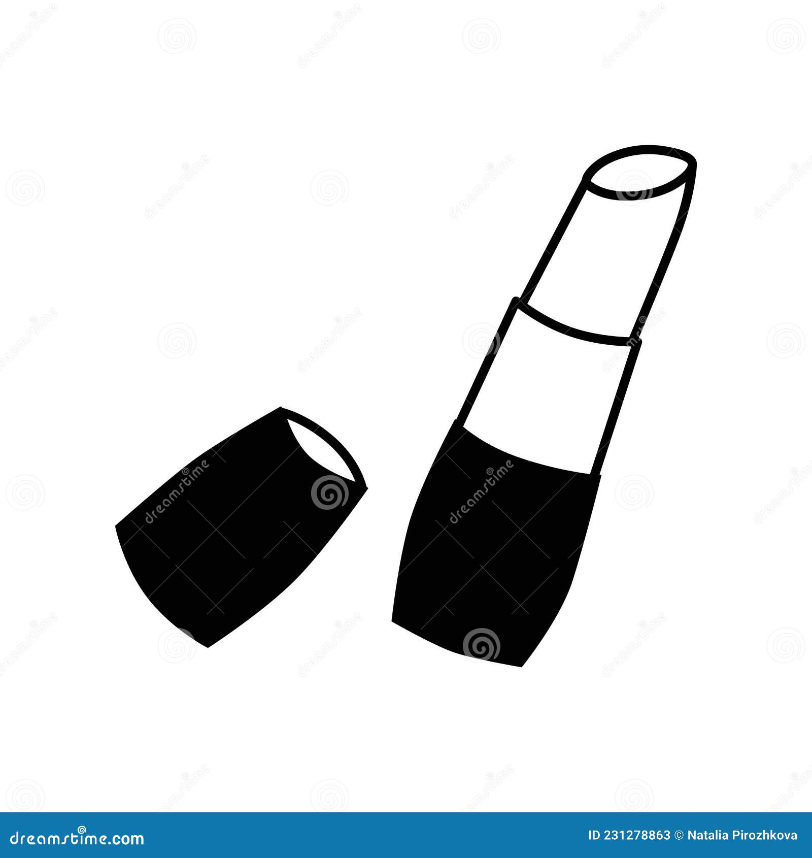 Women`s Lipstick in Doodle Style Vector Illustration Stock Vector ...
