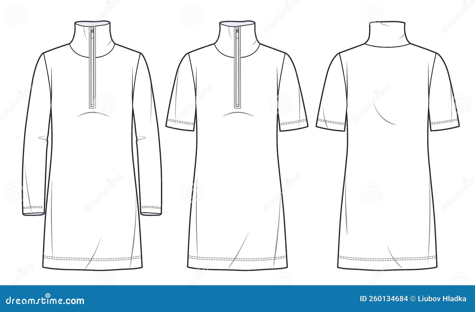 Women S Mini Shirt Dress Technical Fashion Illustration Stock Vector