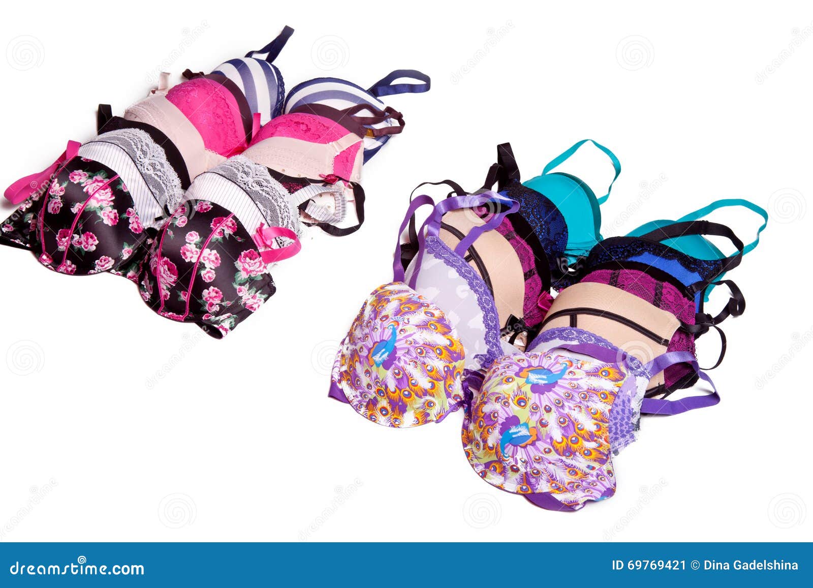 Women s multi-colored bra stock image. Image of fabric - 69769421