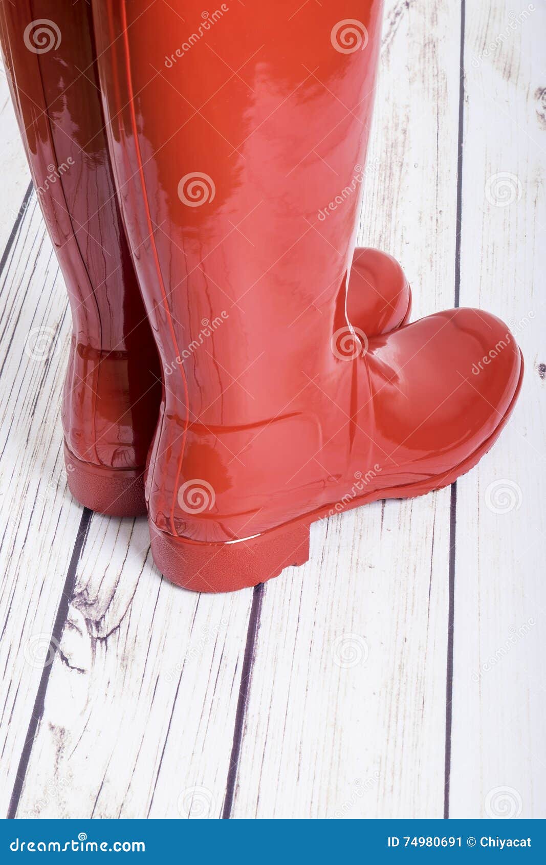 Women S Red Shiny Rubber Boots #1 Stock Image - Image of shoe, fashion ...
