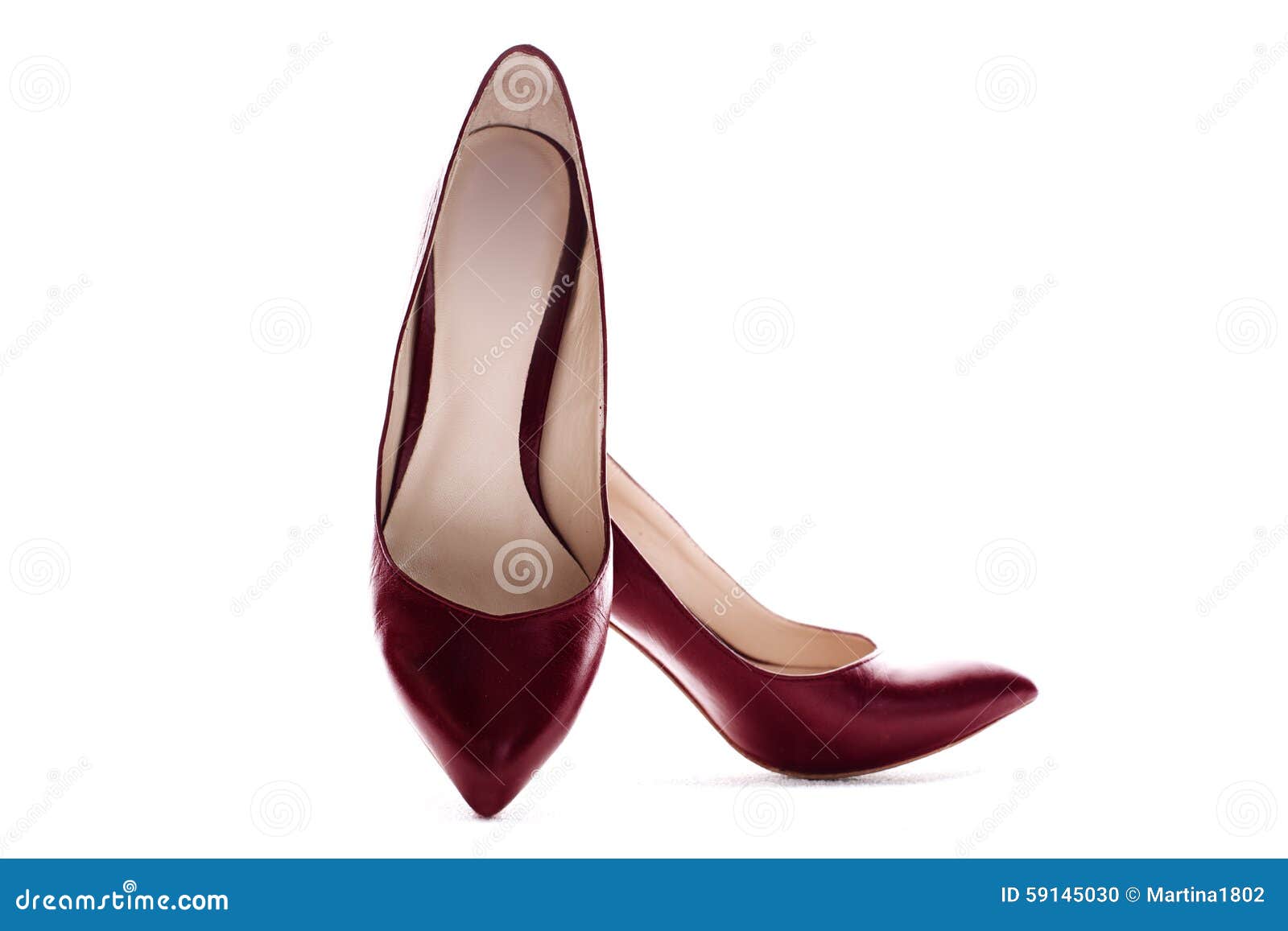 Women S Red Shoes on White Background Stock Photo - Image of fetish ...