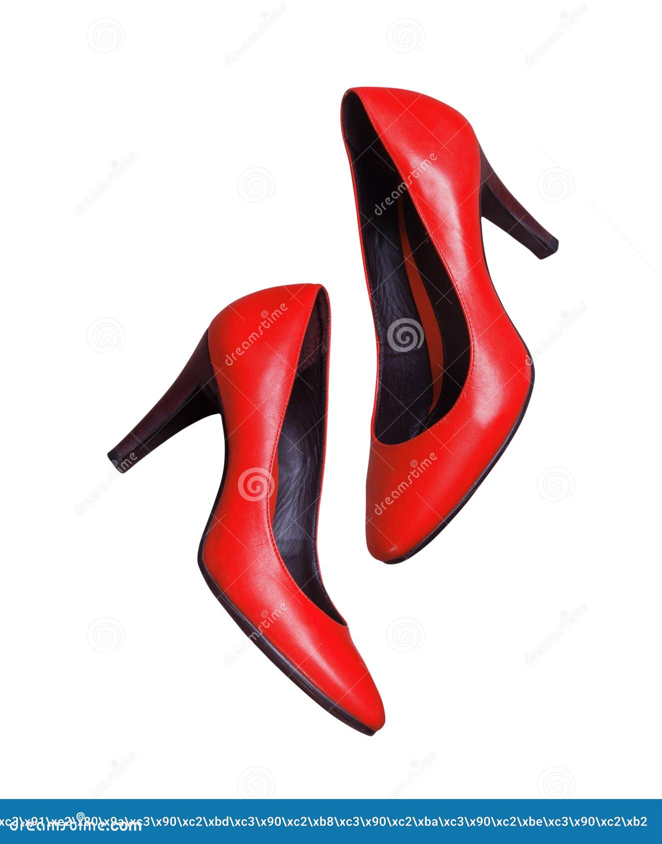 Women`s Red Shoes on a White Background Stock Image - Image of lady ...