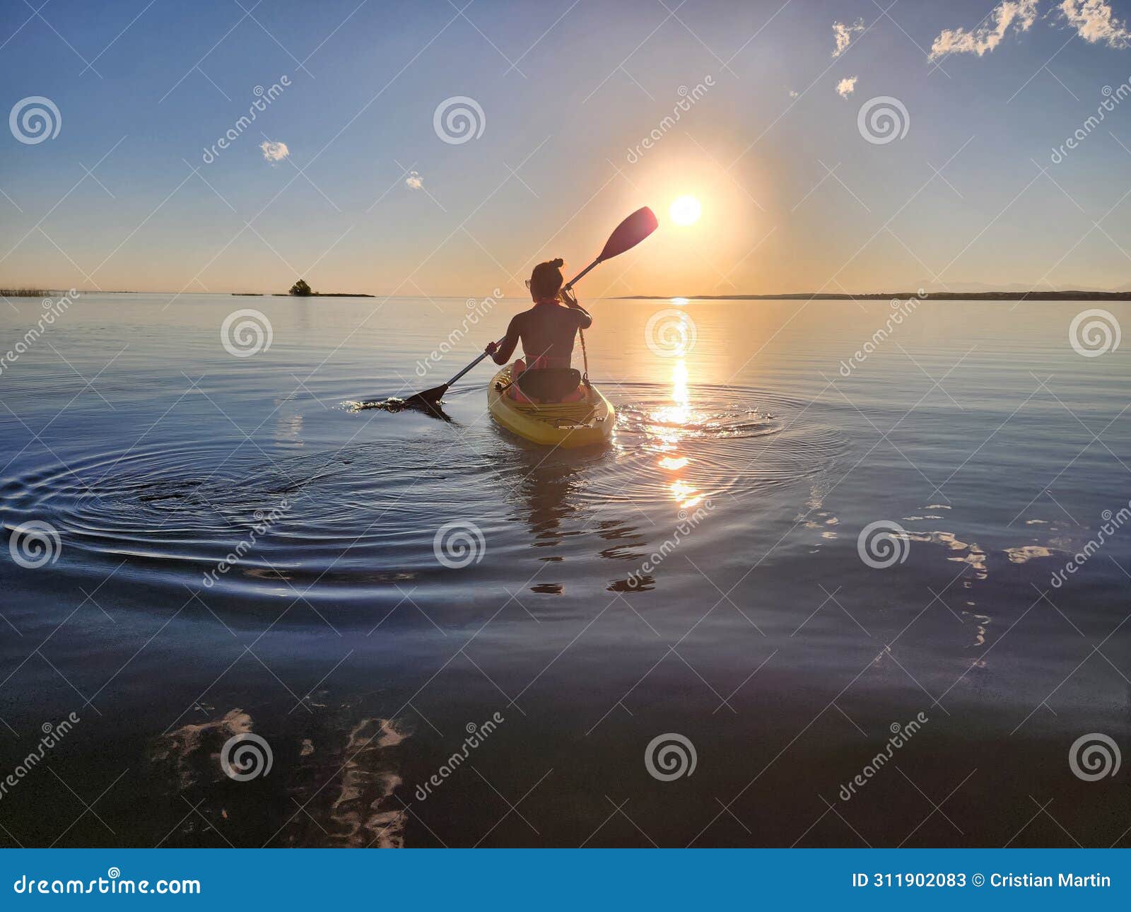 Women S Silhouette Rowing in Kayak at Sunset Stock Image - Image of ...
