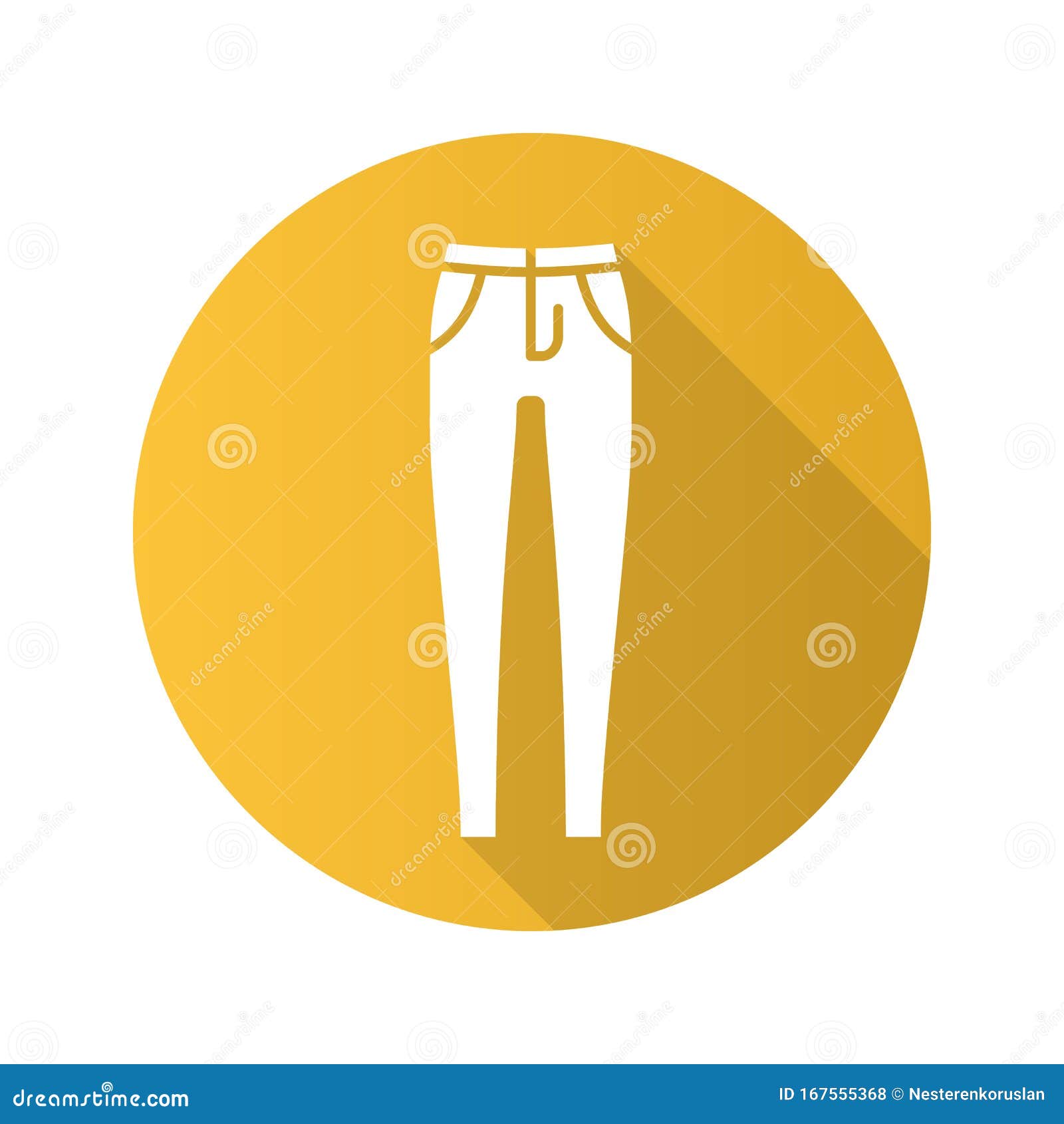 Women`s Skinny Jeans Flat Design Long Shadow Glyph Icon Stock Vector