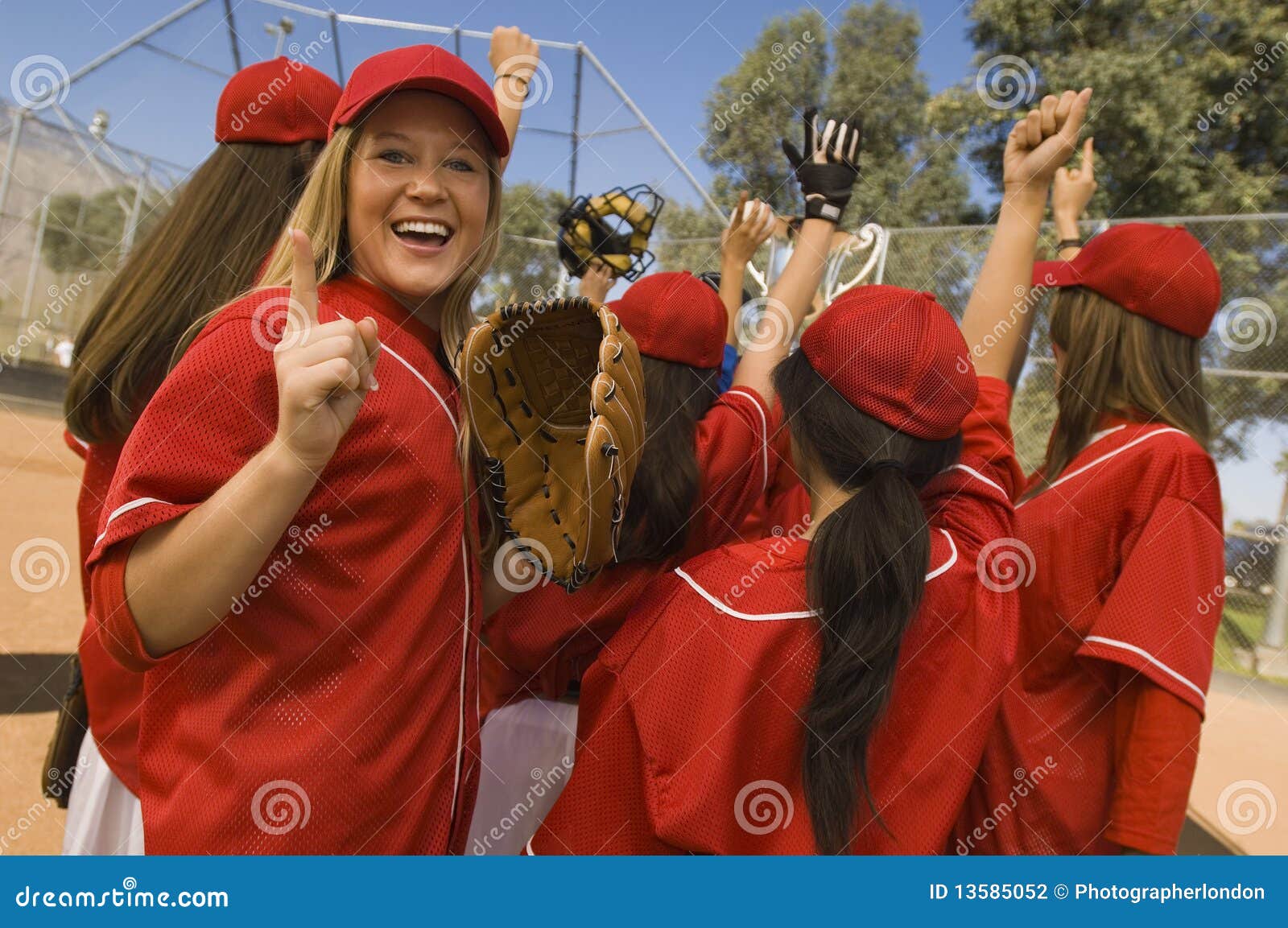 Women S Softball Team Celebrating Stock Photo - Image of recreation ...