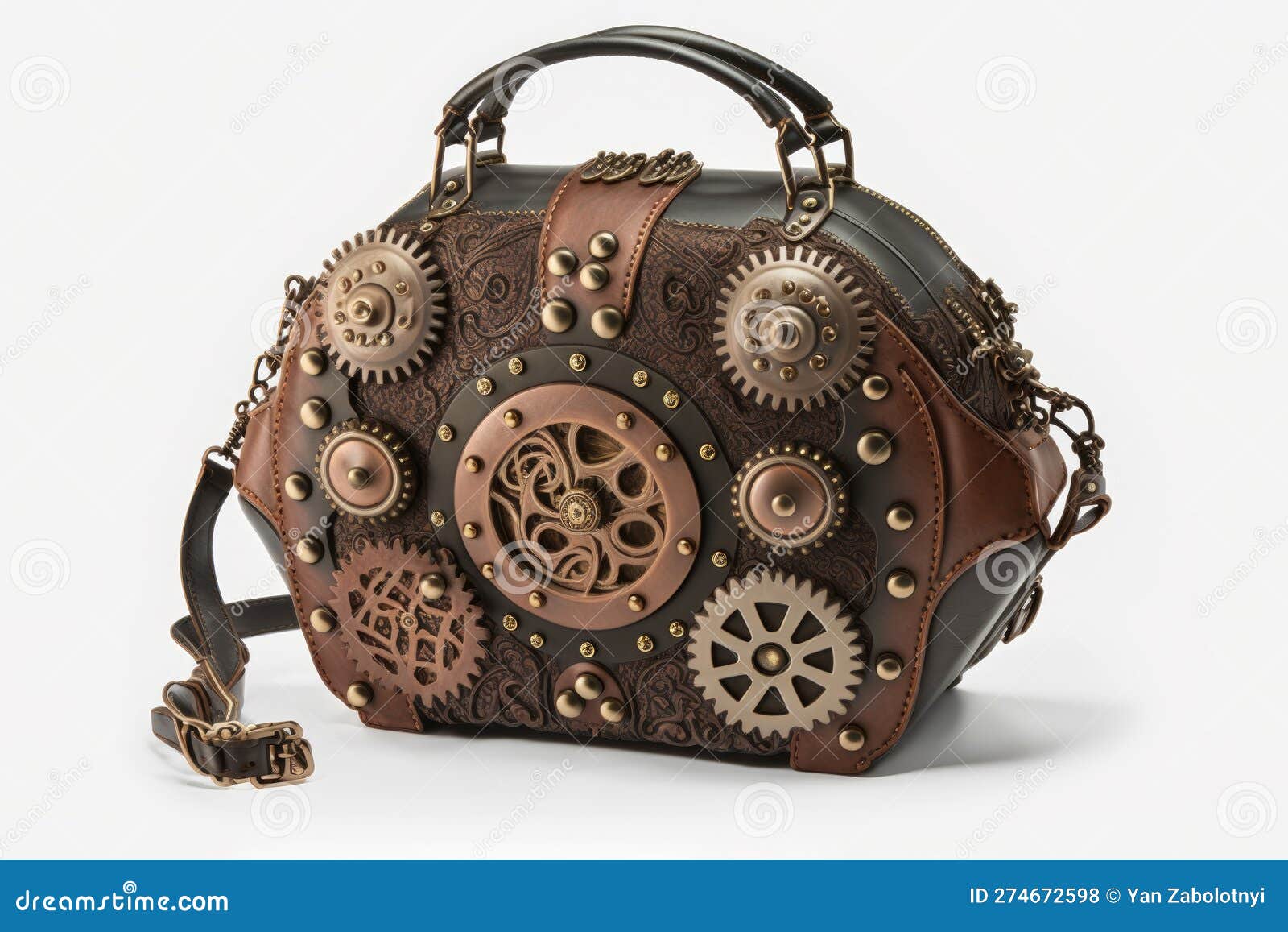 Women S Steampunk Bag on White Background. Generative AI Stock ...