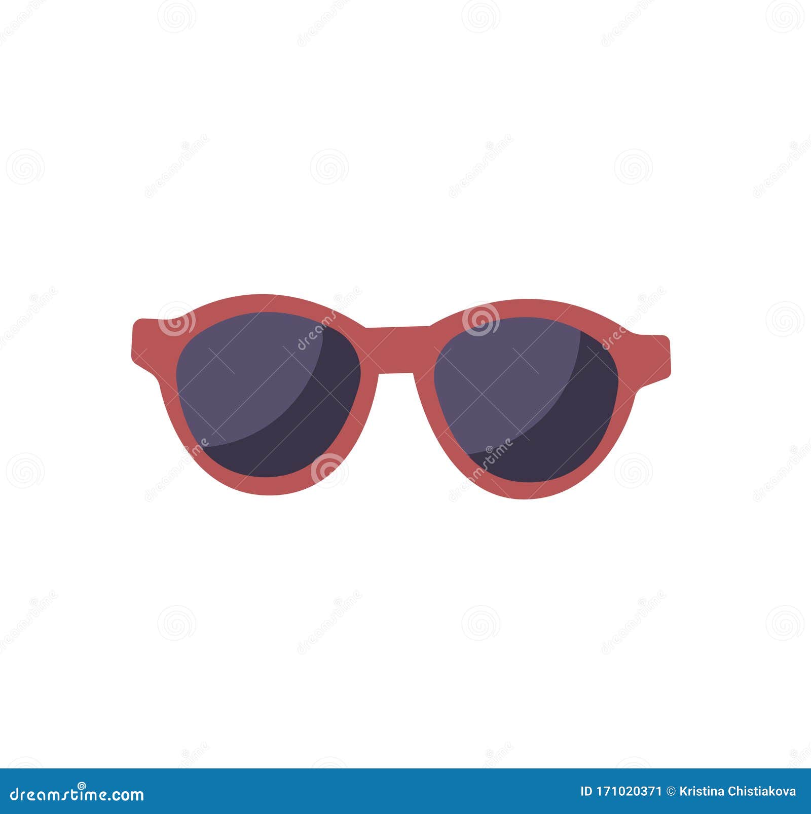 Women`s Sunglasses, Front View. Simple Flat Vector Illustration. Stock ...