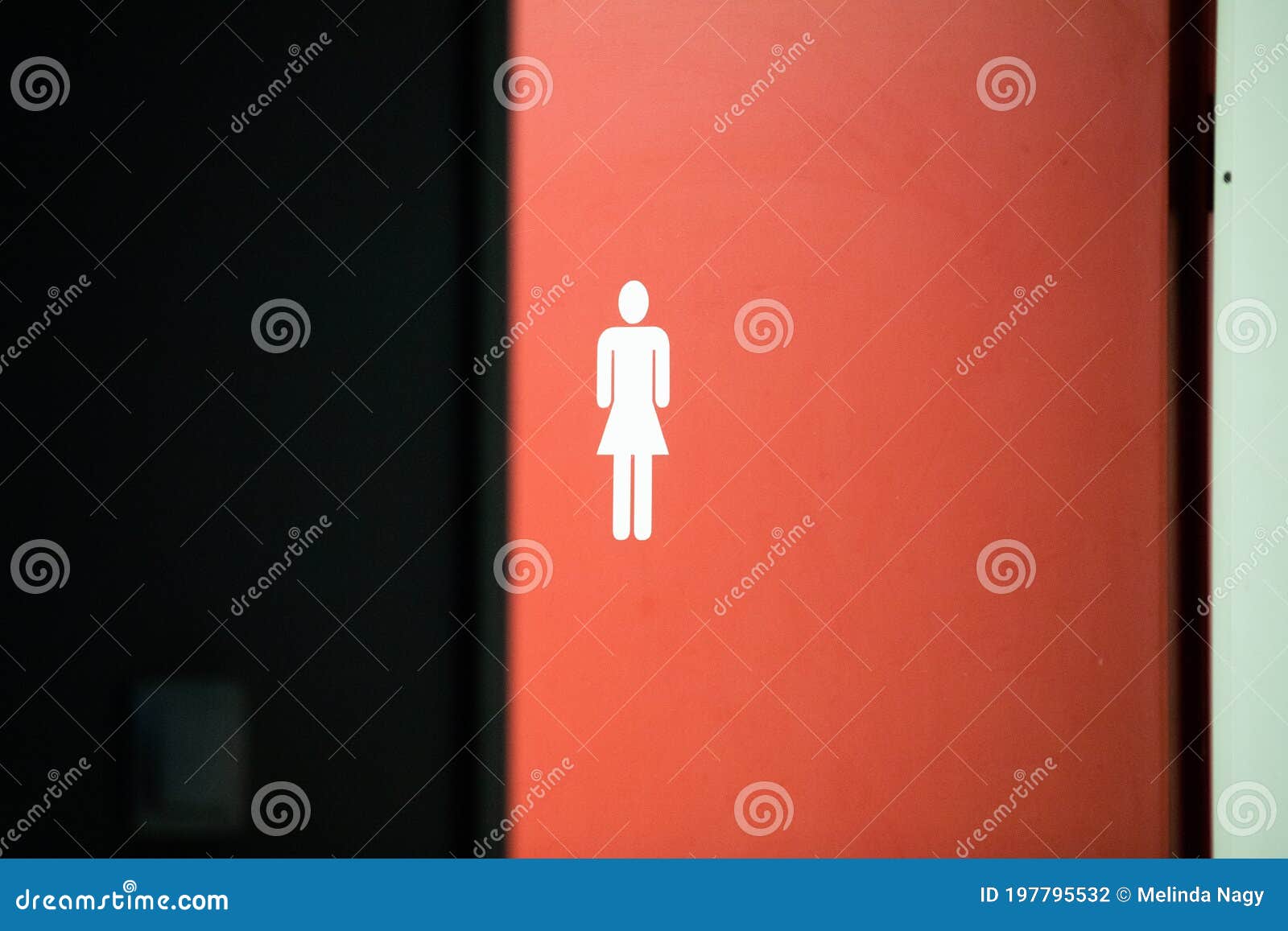 Women s toilet sign on red stock photo. Image of urban - 197795532
