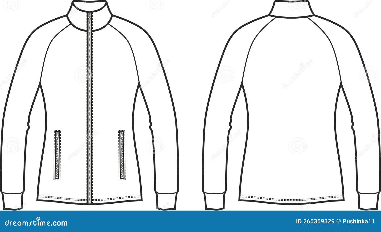 Women`s zipper jacket stock vector. Illustration of collar - 265359329