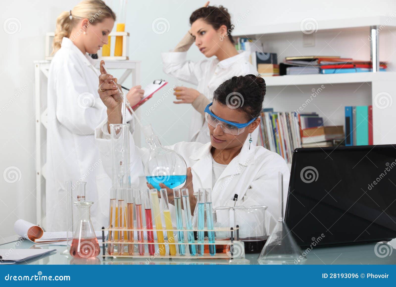 Women in Science Laboratory Stock Photo - Image of chemistry, model ...