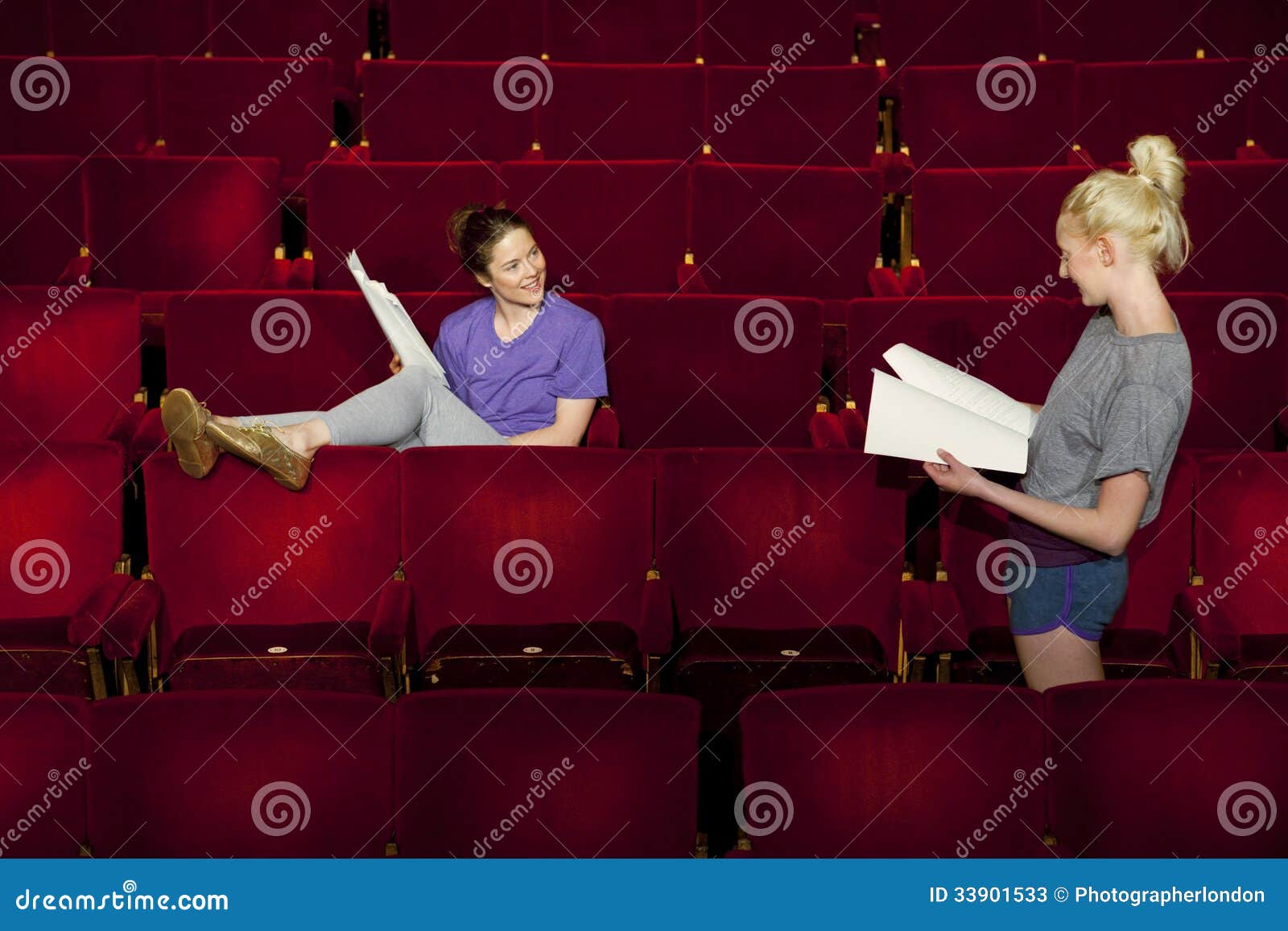 Women with Scripts at Theatre Stall Stock Image - Image of relaxation ...