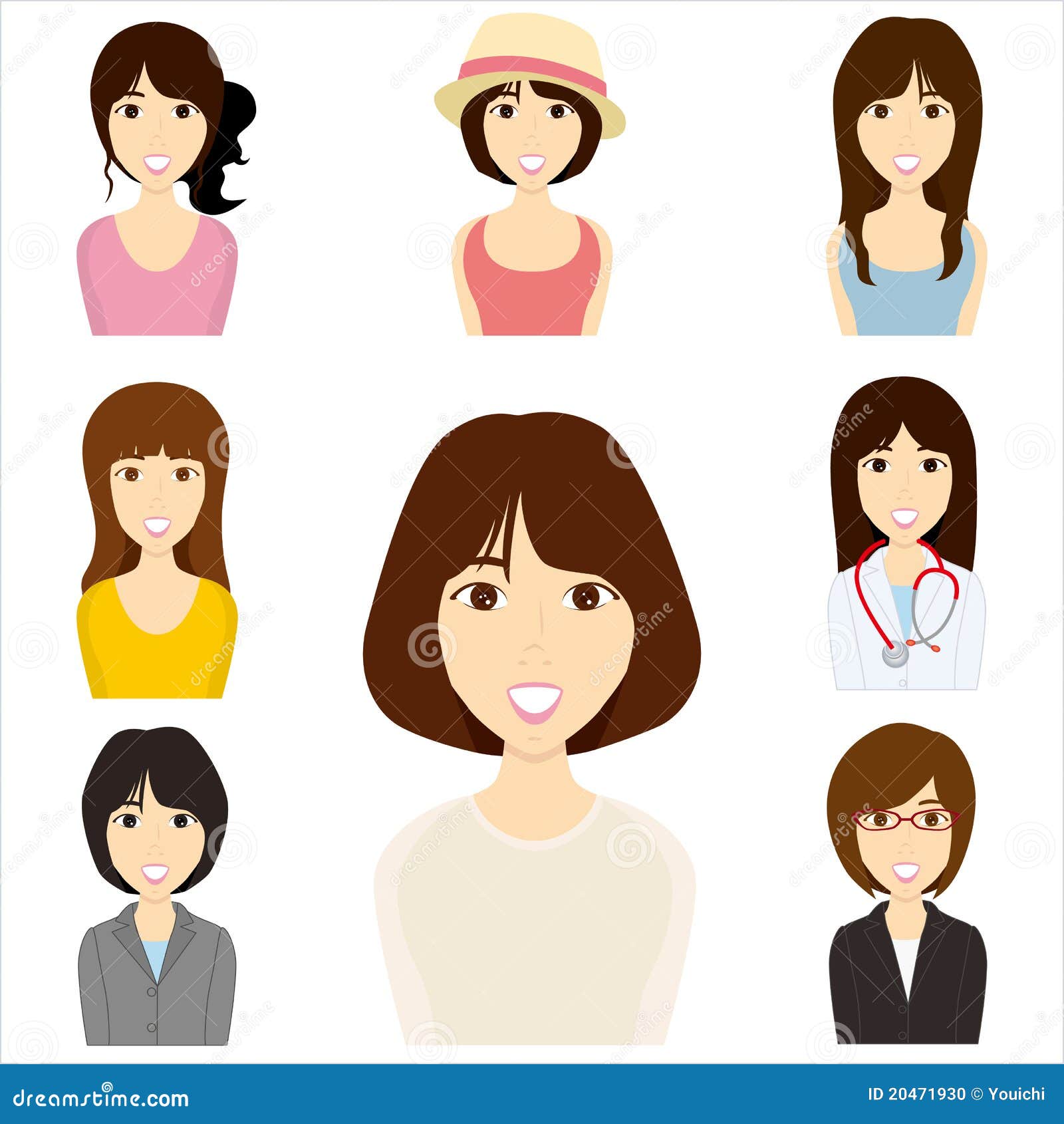 Women set stock vector. Illustration of forum, caricature - 20471930