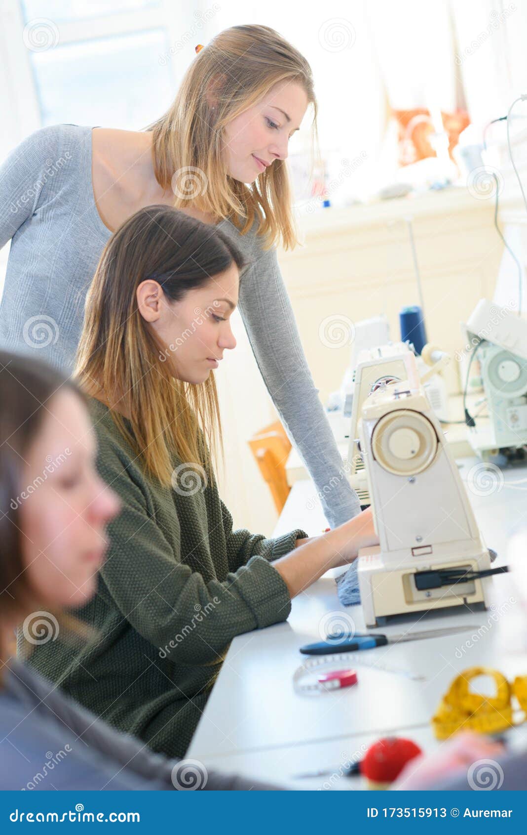 Women on sewing class stock image. Image of seamseamstress - 173515913