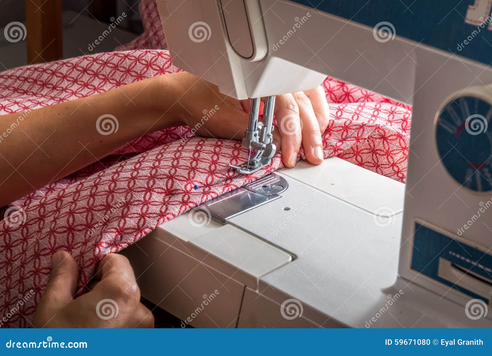 Women Sewing with Sewing Machine Stock Photo - Image of hand, hobby ...