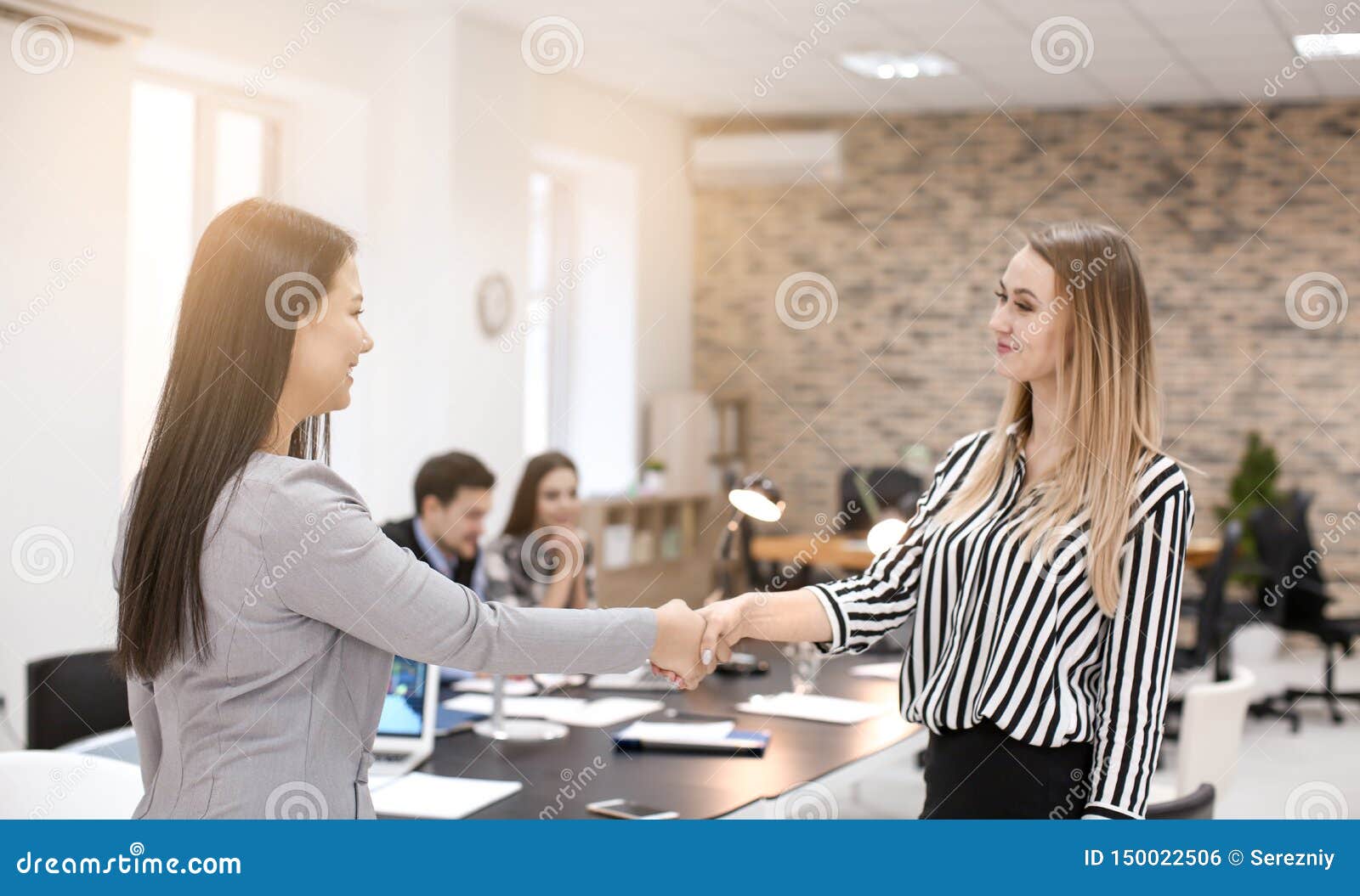 Women Shaking Hands in Office. Successful Business Meeting Stock Photo ... Women Shaking Hands in Office. Successful Business Meeting Stock Photo ...