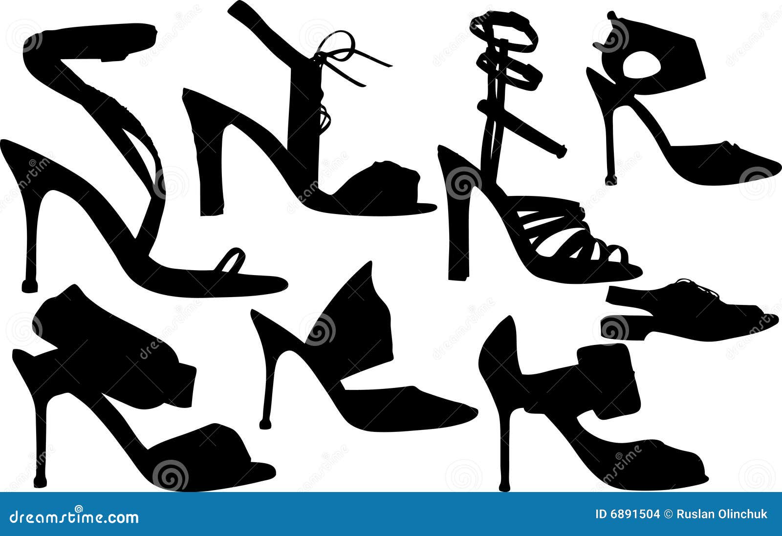 Women shoes vector stock vector. Illustration of group - 6891504