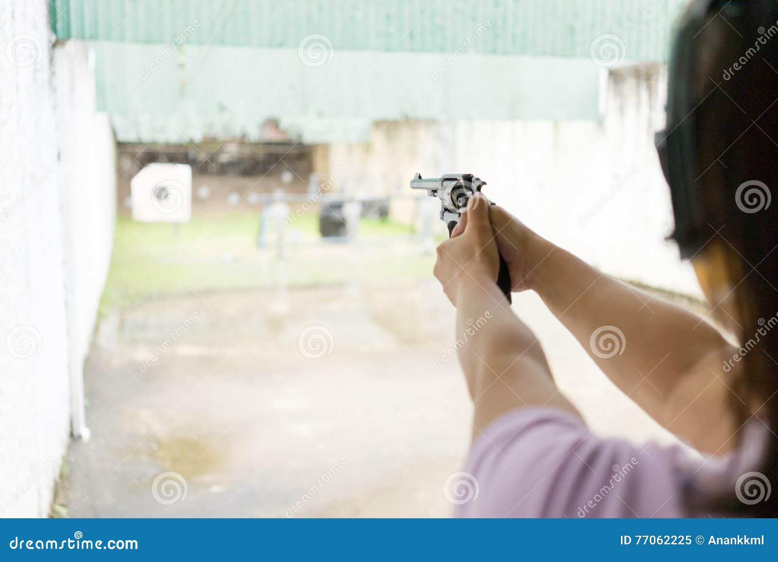 Women shooting target stock image. Image of women, pistol - 77062225