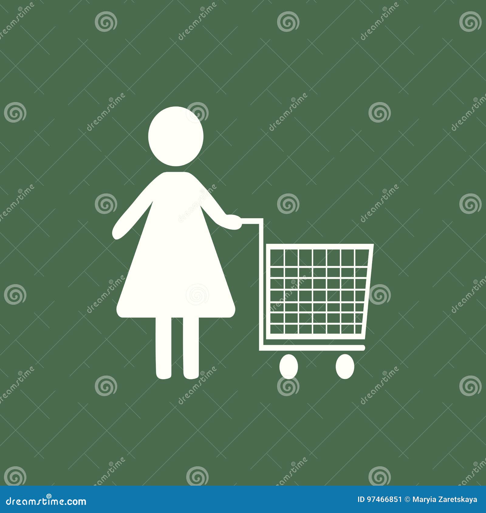 Women Shopping. Flat icon stock vector. Illustration of dress - 97466851