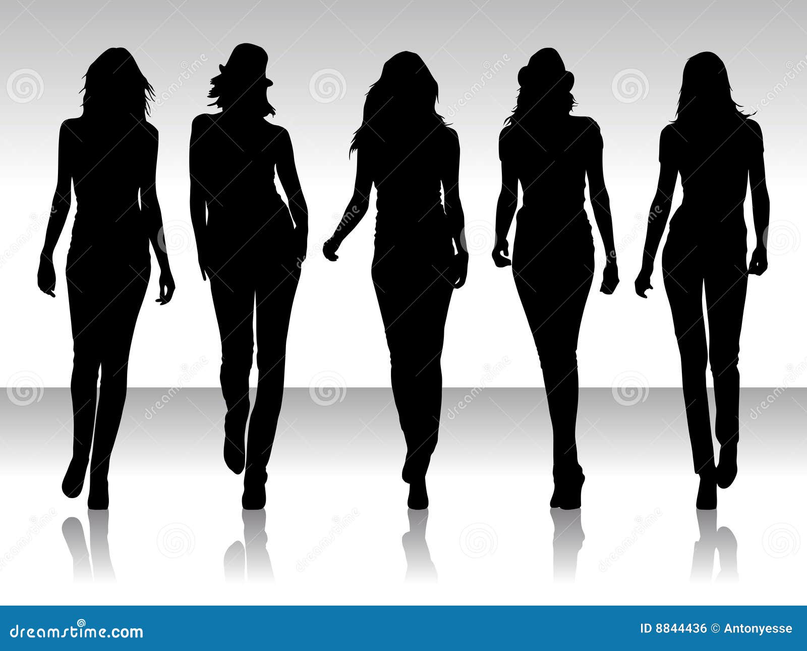 Women silhouette stock vector. Illustration of female - 8844436