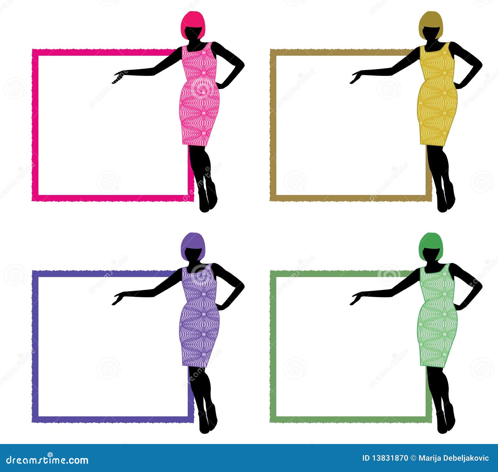 Women silhouette frame stock vector. Illustration of dressmaker - 13831870