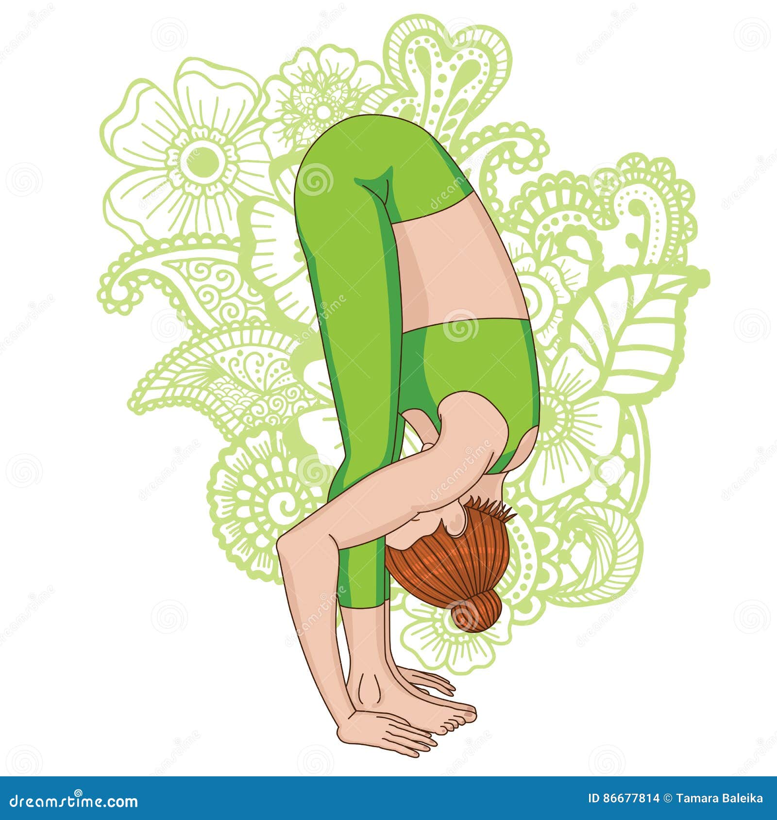 Women Silhouette. Uttanasana, Forward Fold Yoga Pose. Vector ...