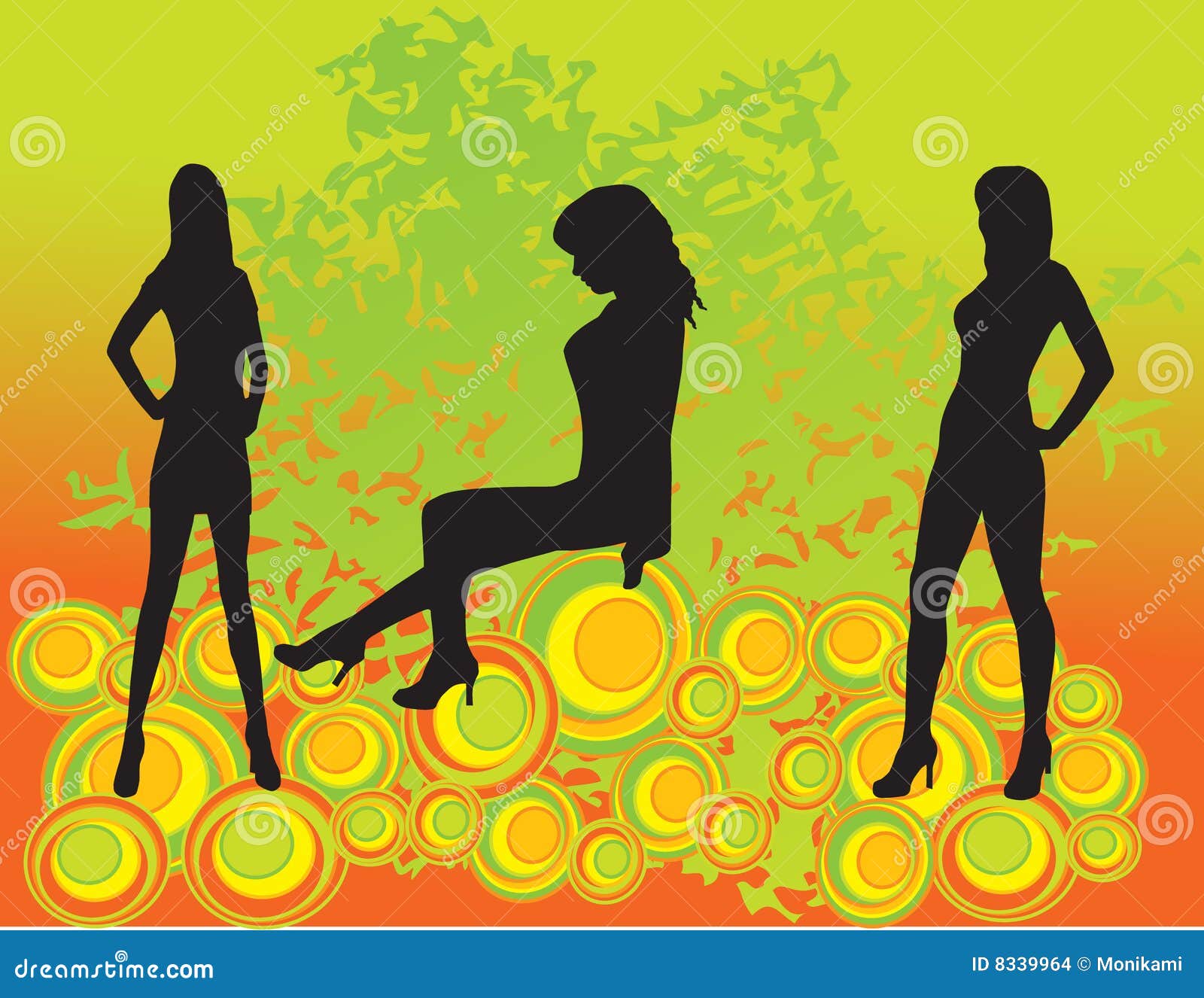 Women Silhouettes on Abstract Background Stock Vector - Illustration of ...