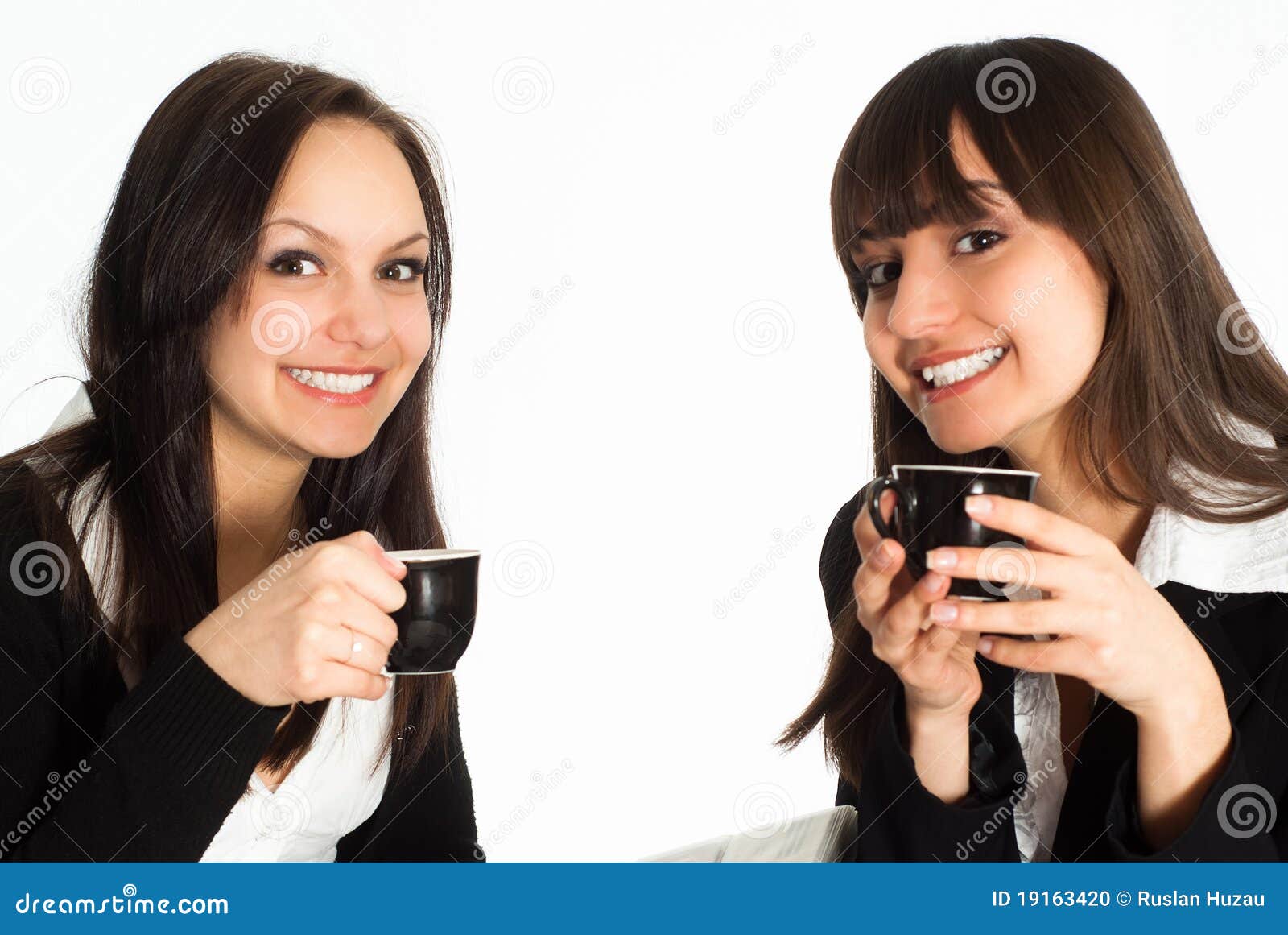 Women sitting at the table stock photo. Image of isolated - 19163420