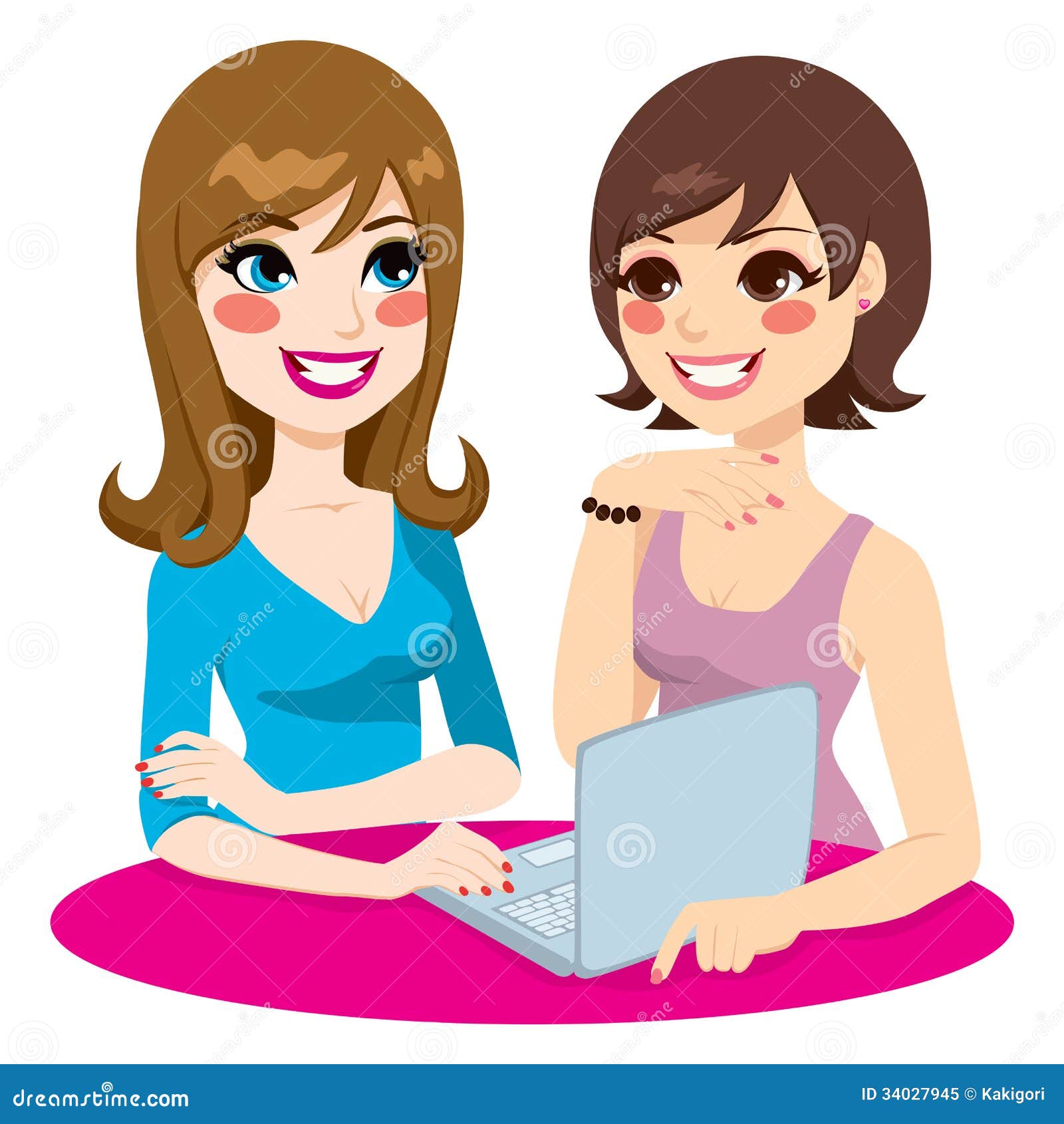 Women Social Networking stock vector. Illustration of computer - 34027945