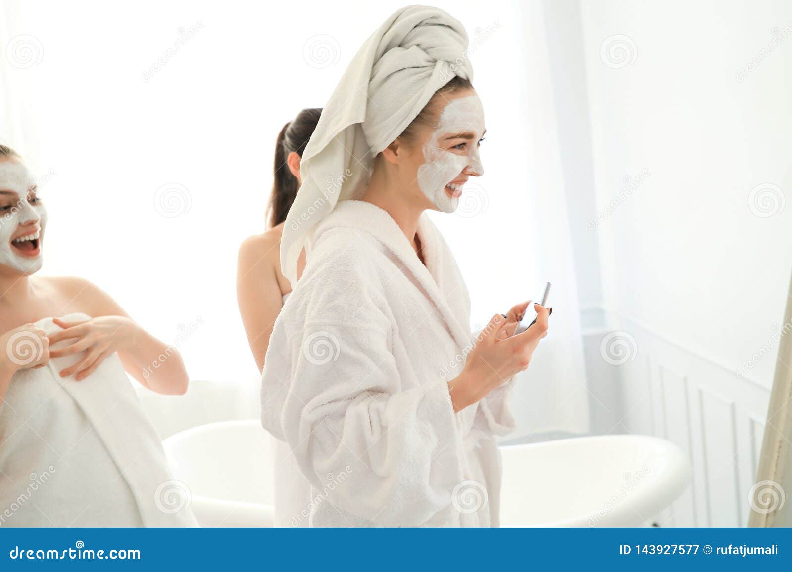 Women in spa stock image. Image of beautician, pretty - 143927577