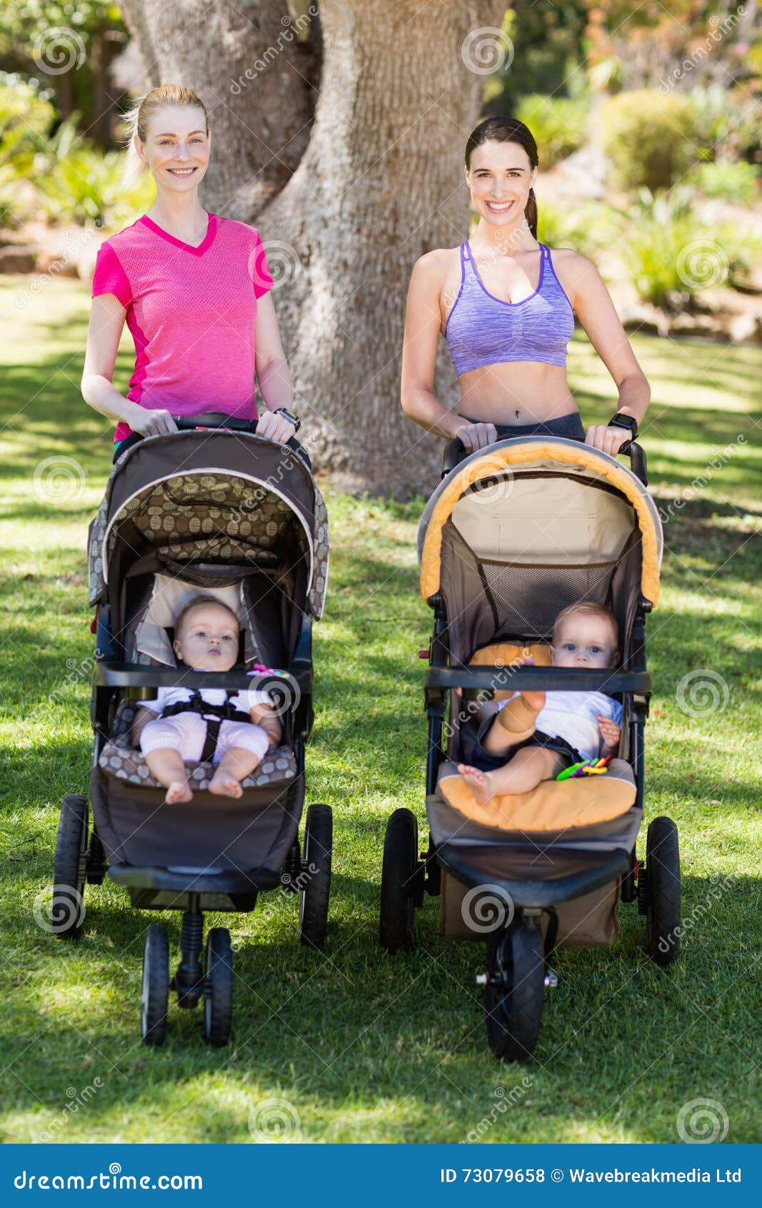 Women Standing with the Baby Stroller Stock Photo - Image of caucasian ...