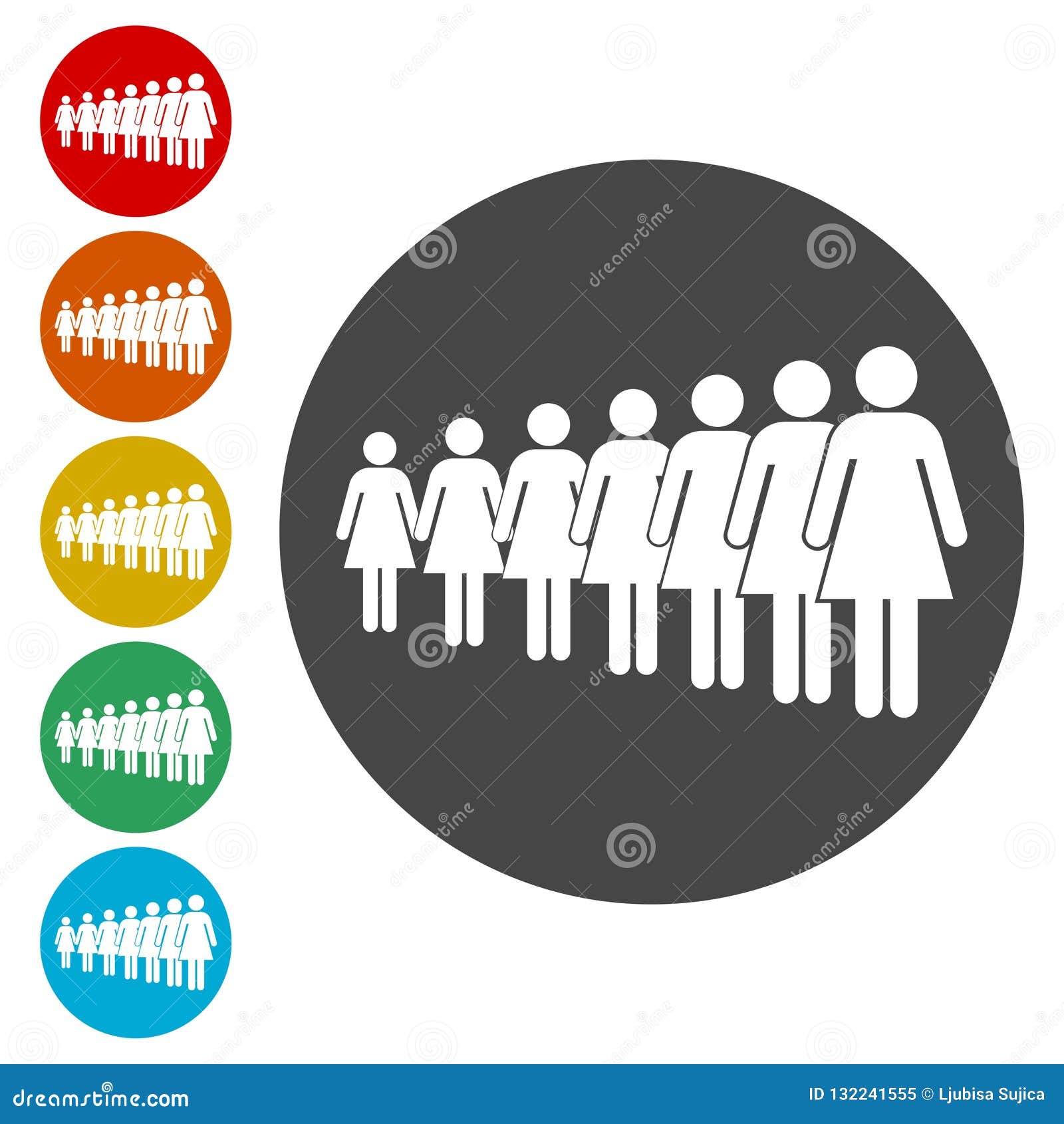 Women are standing stock vector. Illustration of crowd - 132241555