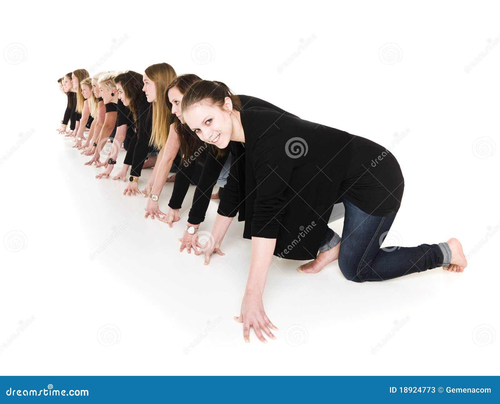 Women in start position stock image. Image of action - 18924773