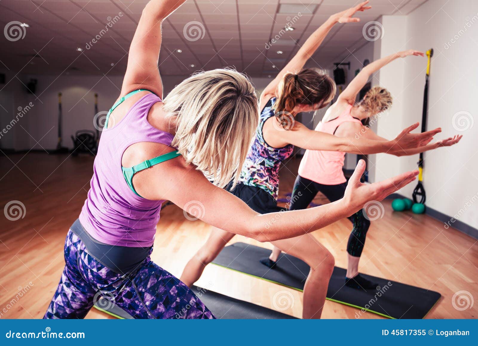 Women Stretching in the Gym Stock Image - Image of lifestyle, healthy ...