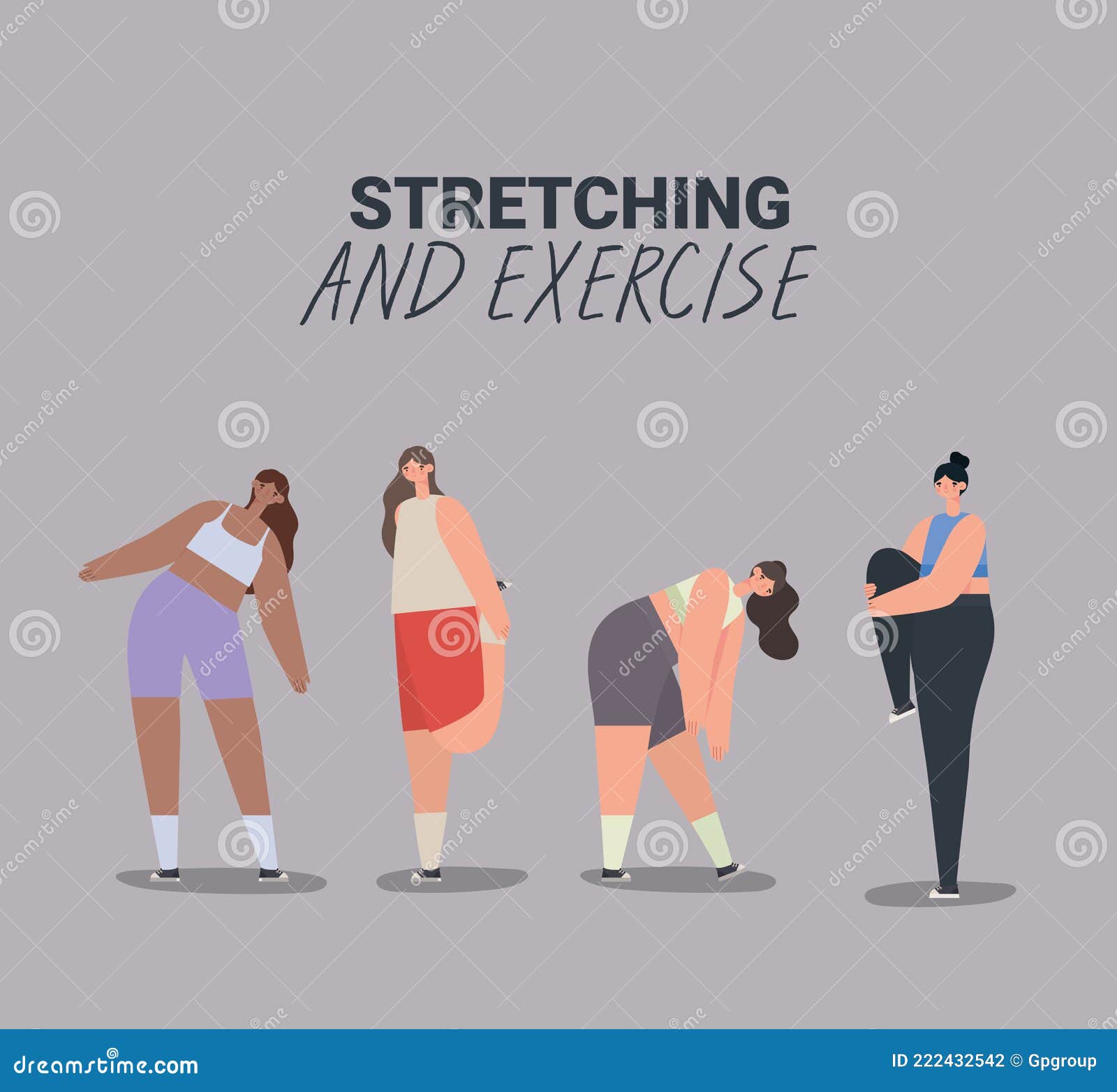 Women Stretching Illustration Stock Vector - Illustration of impulse, healthy: 222432542