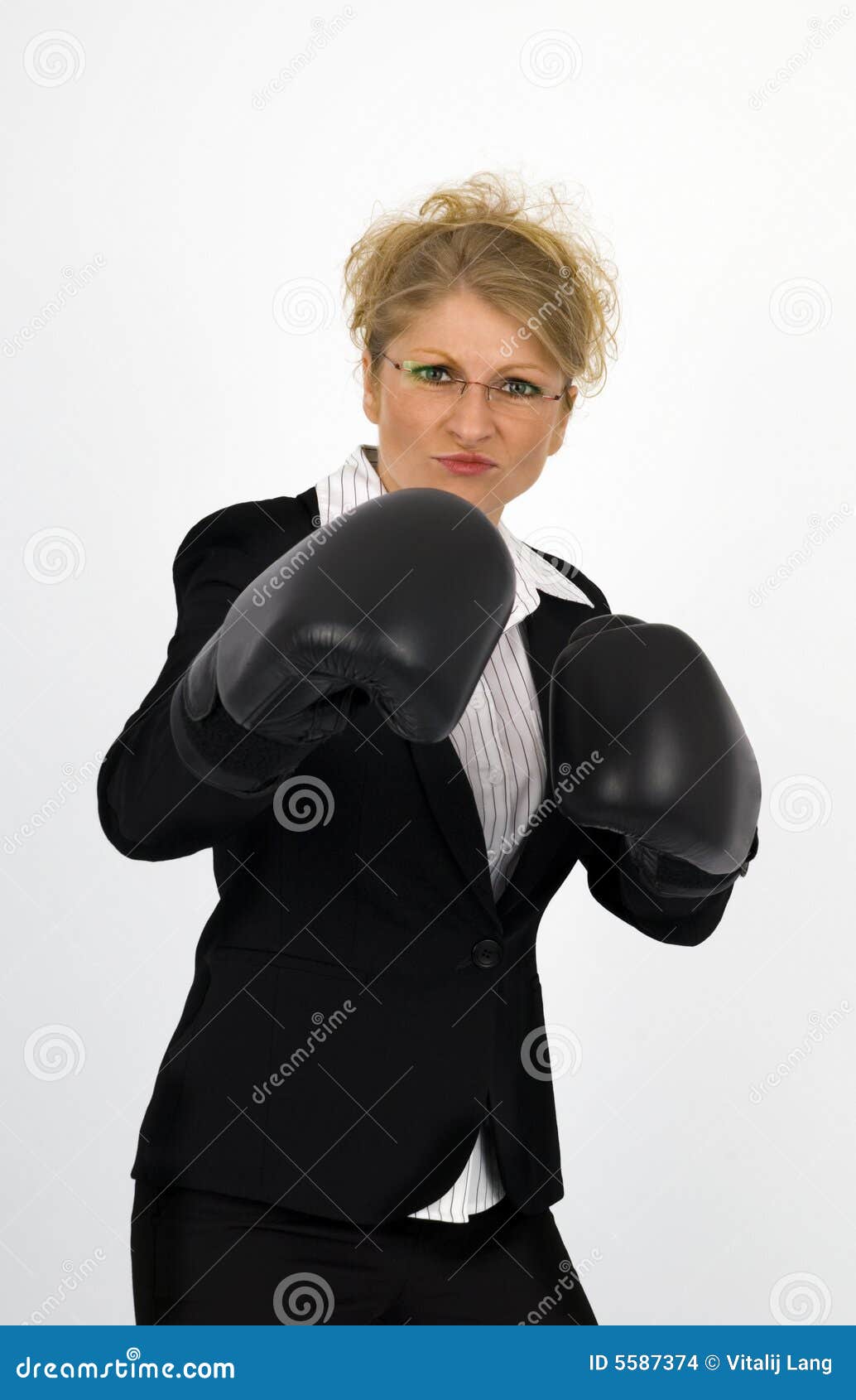 Women in the suit boxes. stock photo. Image of gloves - 5587374