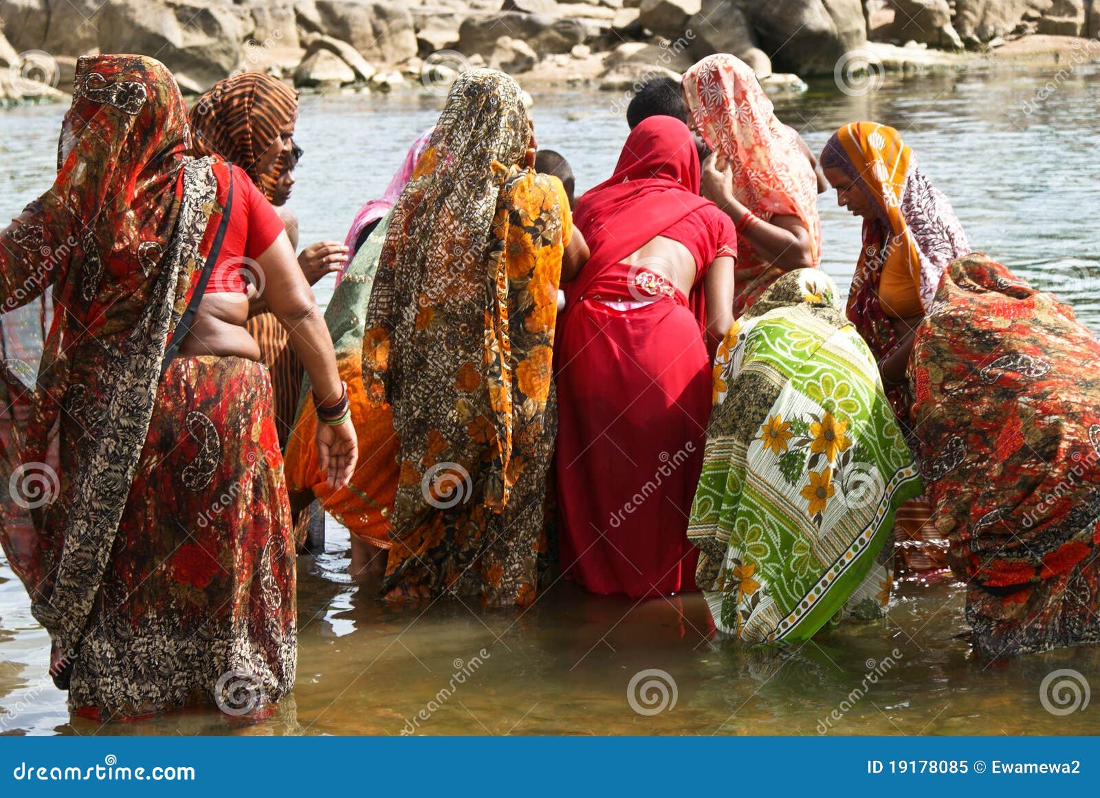 Women Taking Bath Fully Dressed Editorial Image - Image of colours ...