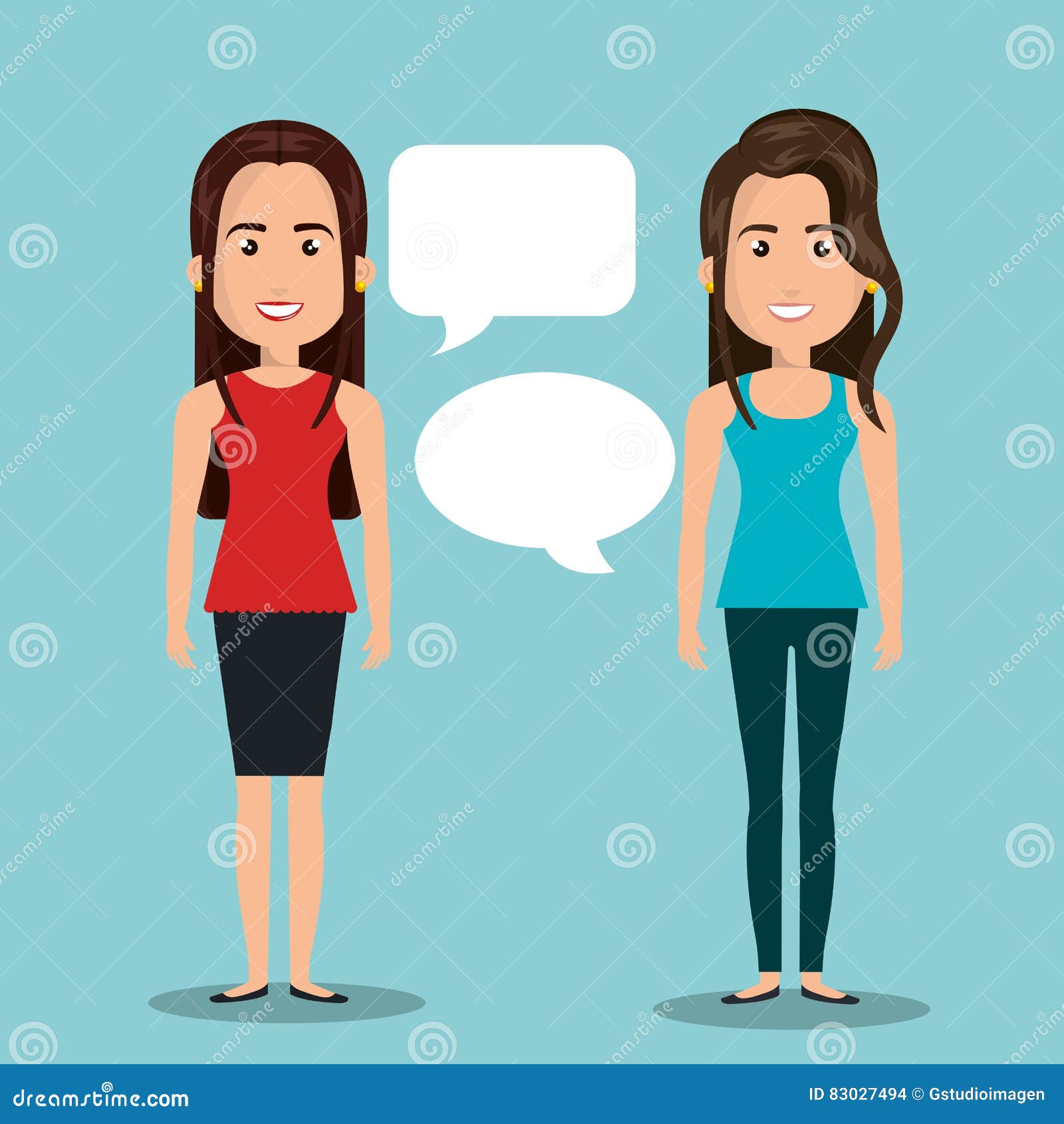 Women Talking Dialogue Isolated Stock Illustration - Illustration of ...