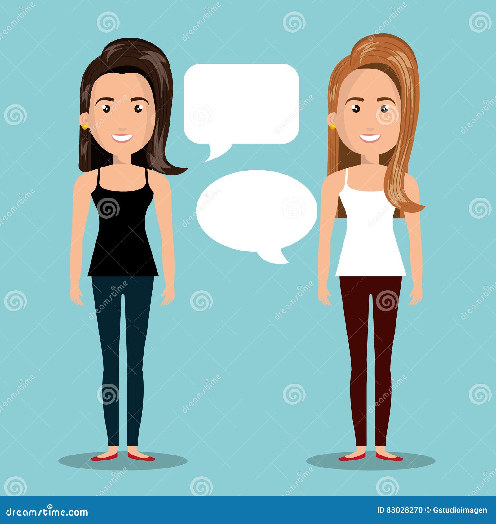 Women Talking Dialogue Isolated Stock Illustration - Illustration of ...