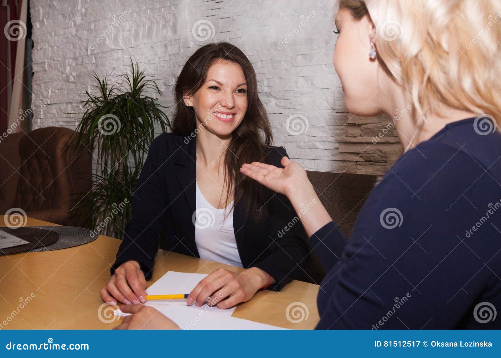 Women Talking in the Office Stock Image - Image of candidate, desk ...