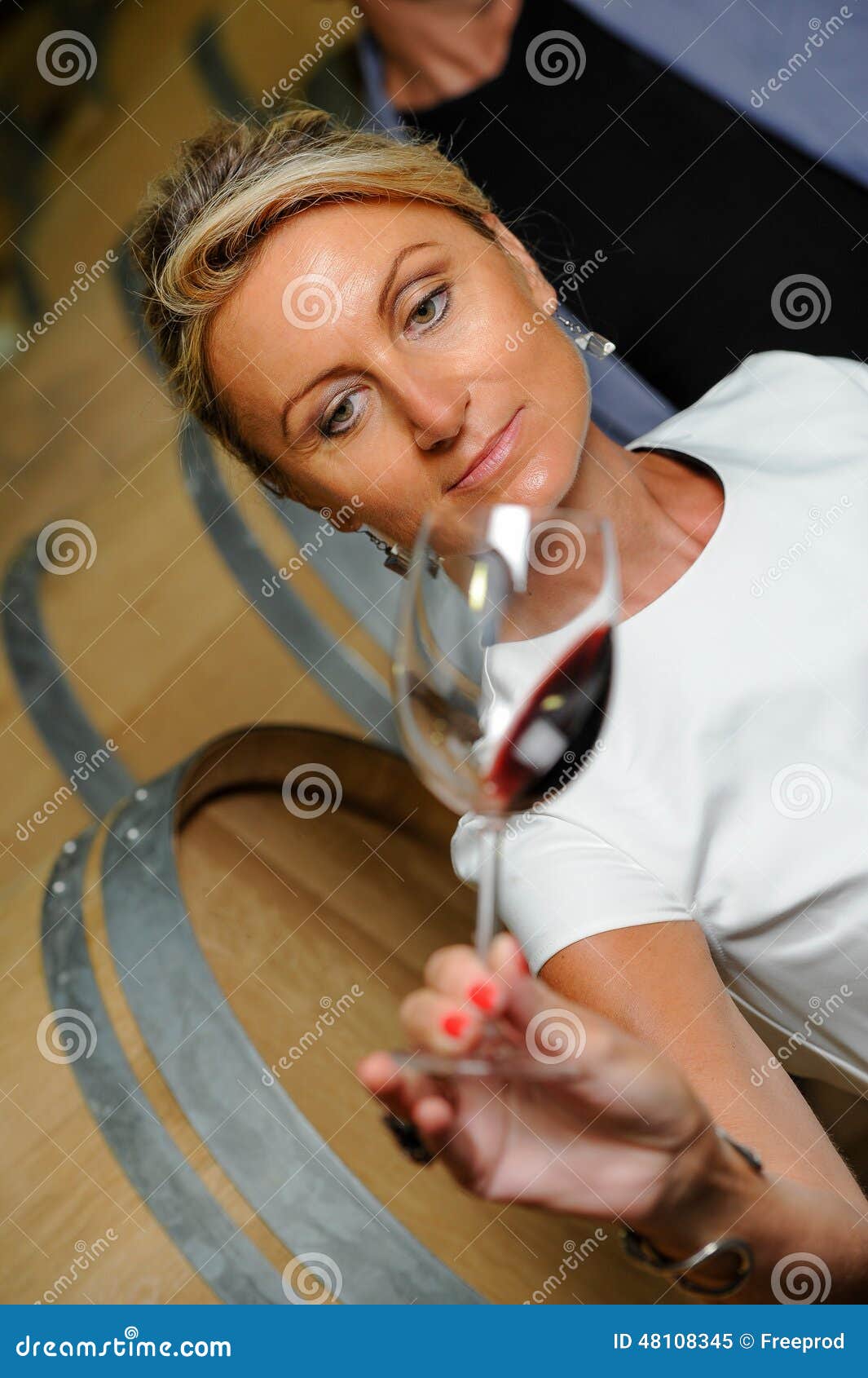 Women Tasting Wine in a Cellar-Winemaker Stock Image - Image of drink ...